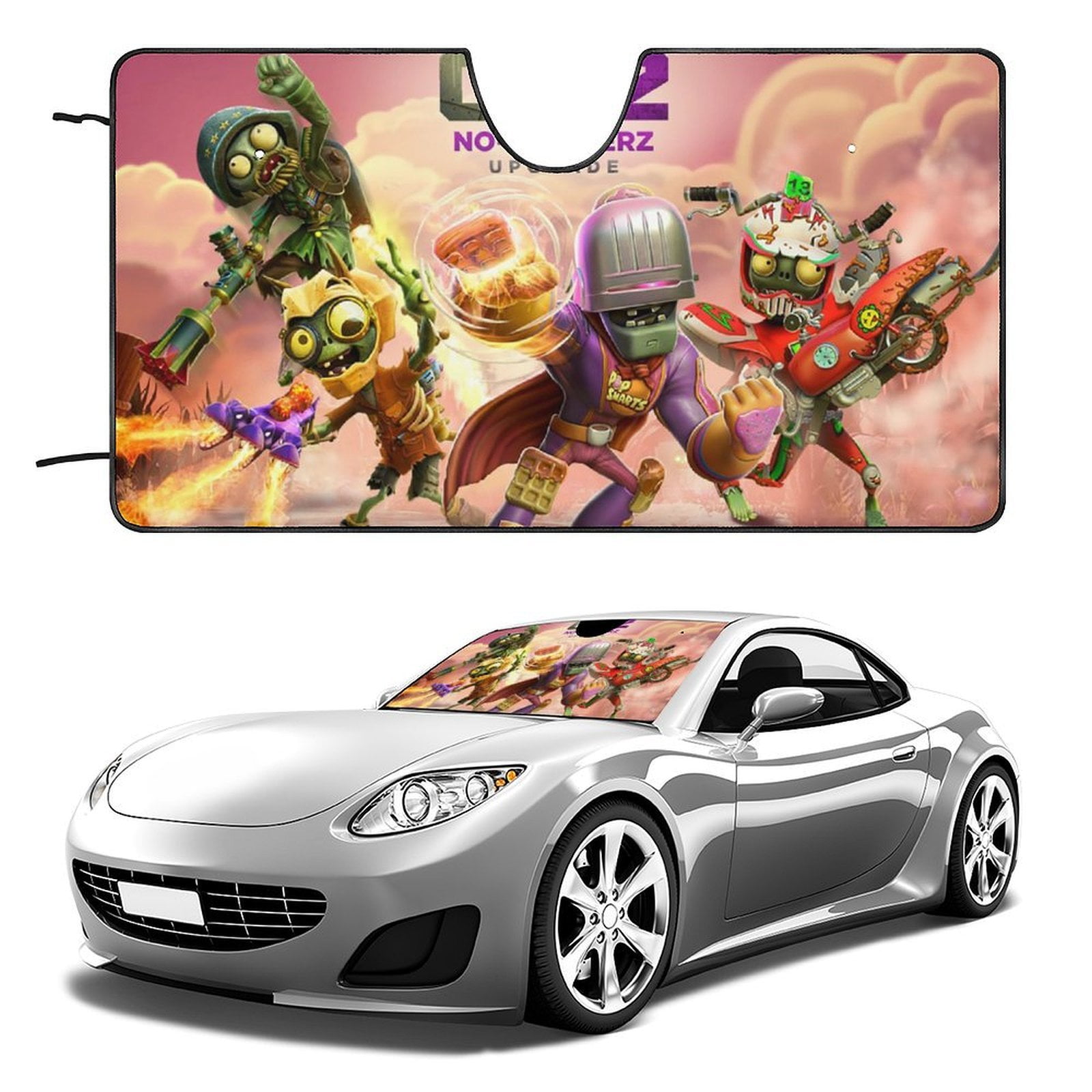 Plants Vs Zombies Car Windshield Sun Shade, Foldable Sunshade for Car ...