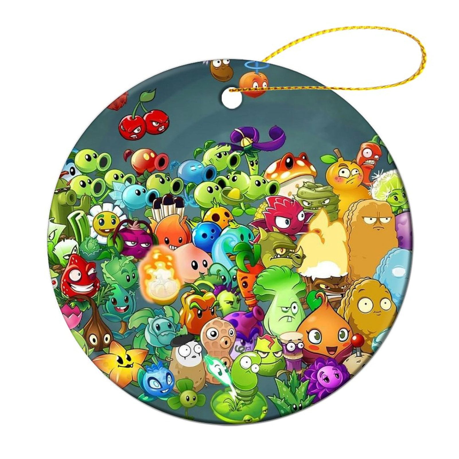 Plants Vs Zombies Christmas Ornament - Round Ceramic Decor - Christmas ...