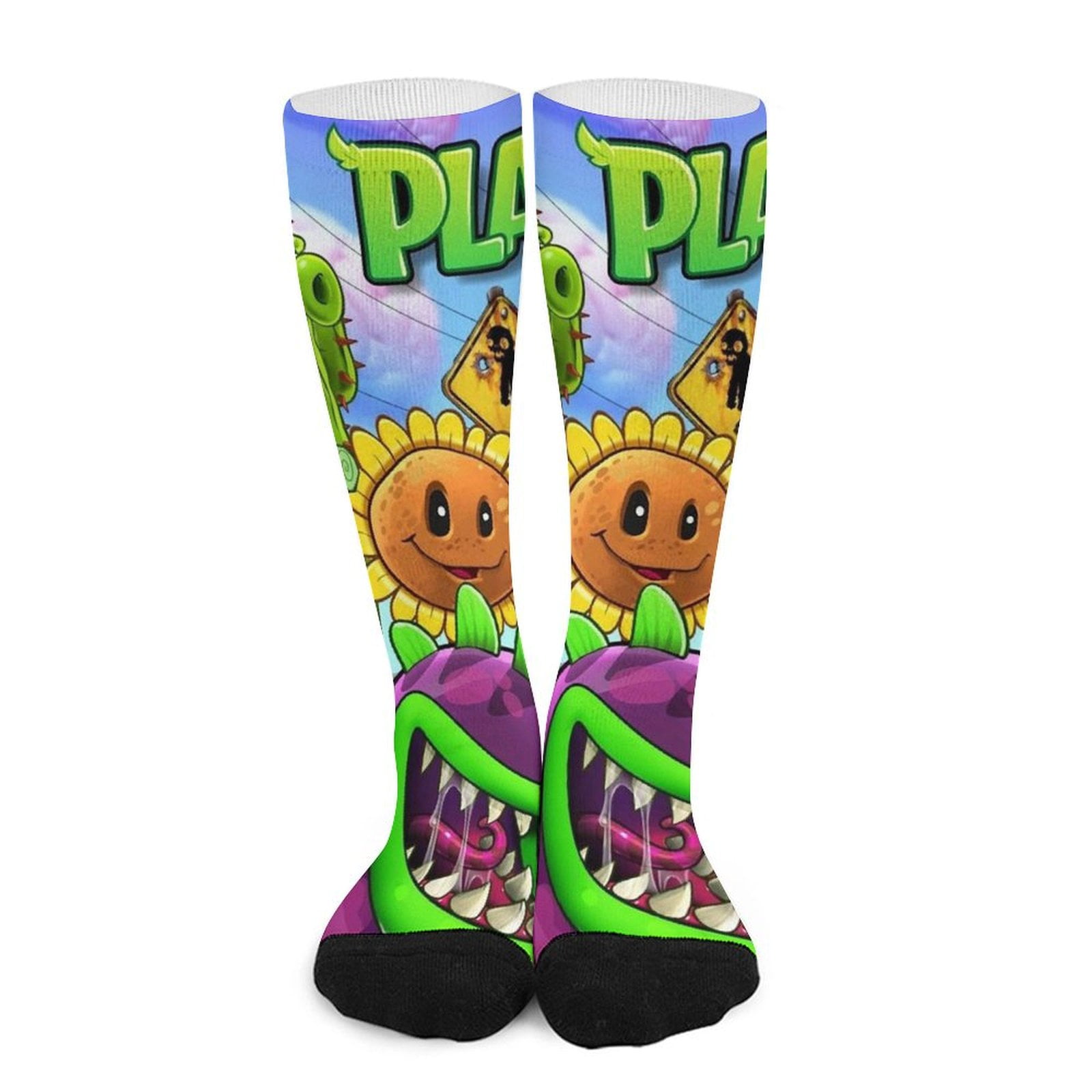 Plants Vs Zombies Compression Socks For Women And Men Support Knee High ...