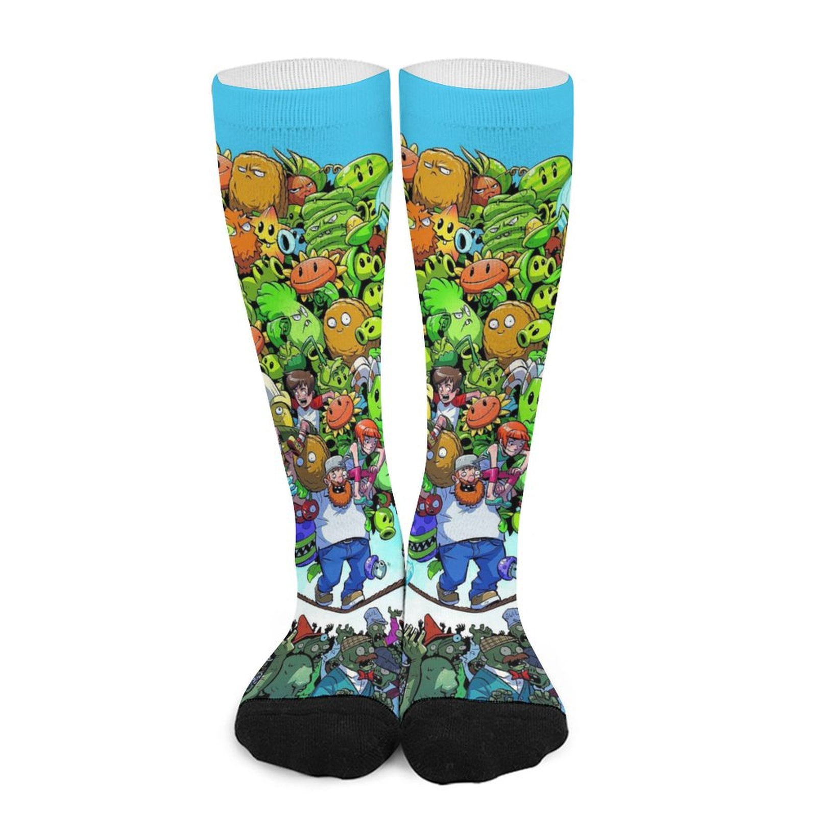 Plants Vs Zombies Compression Socks For Women And Men Support Knee High ...