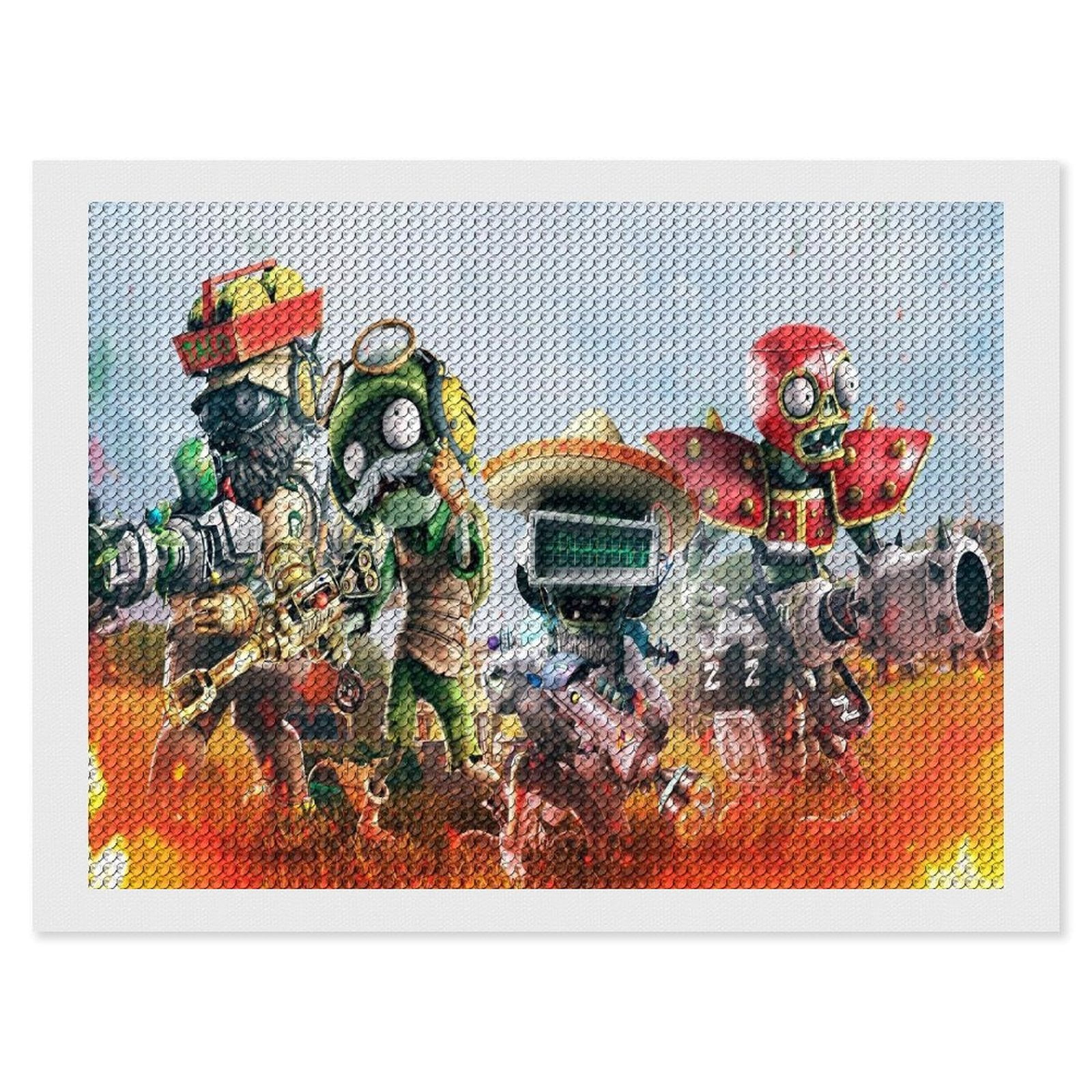 Plants Vs Zombies Diamond Art Kits for Adults 5D Diamond Art Kit Paint ...