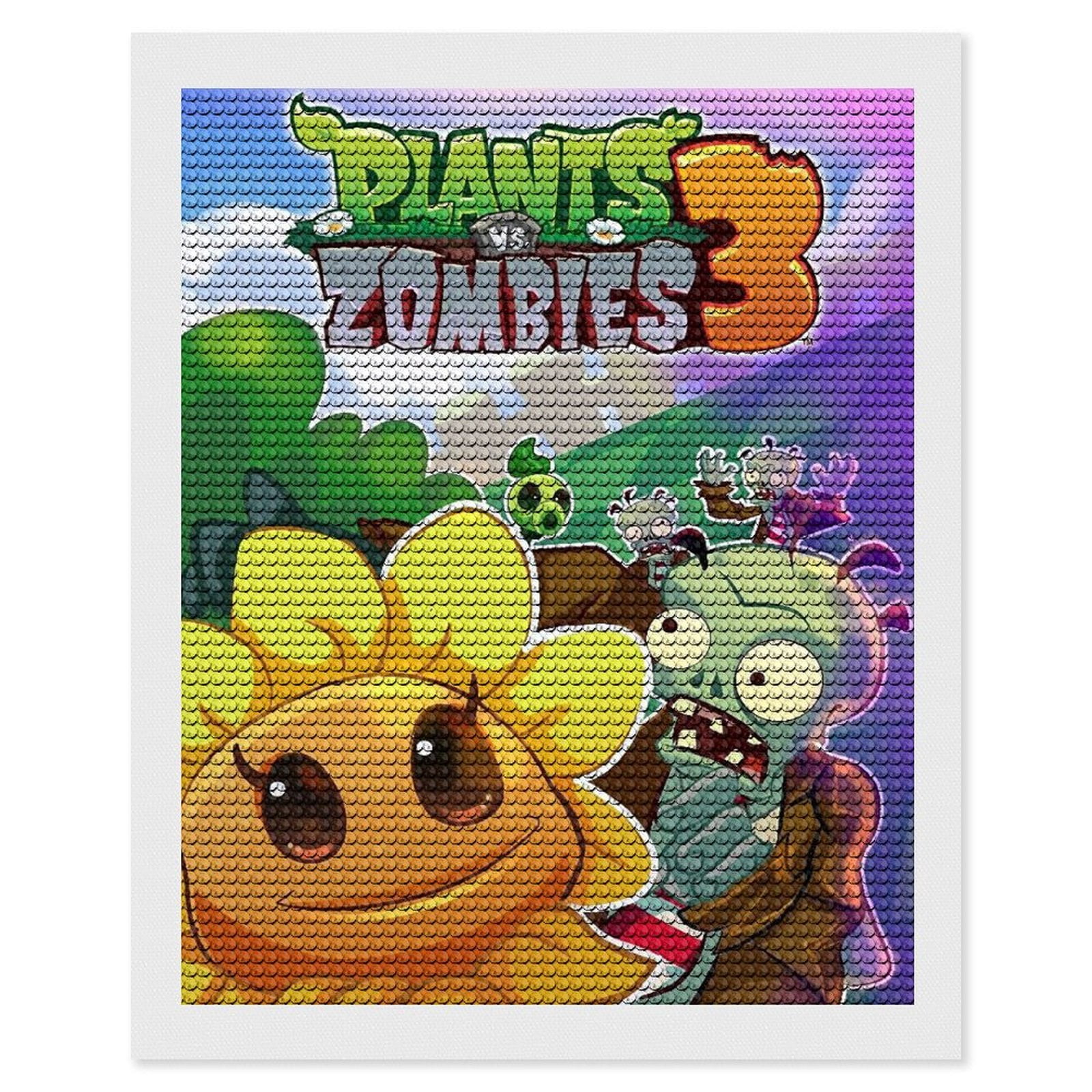 Plants Vs Zombies Diamond Art Kits for Adults 5D Diamond Art Kit Paint ...