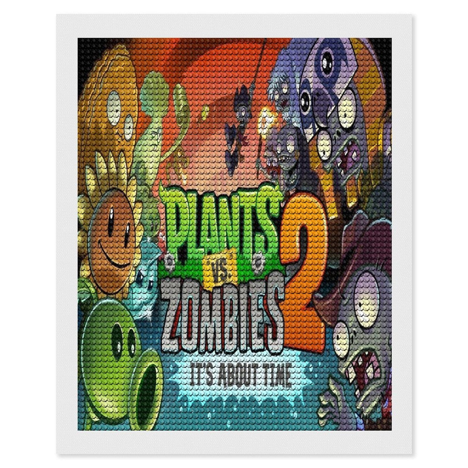 Plants Vs Zombies Diamond Art Kits for Adults 5D Diamond Art Kit Paint ...