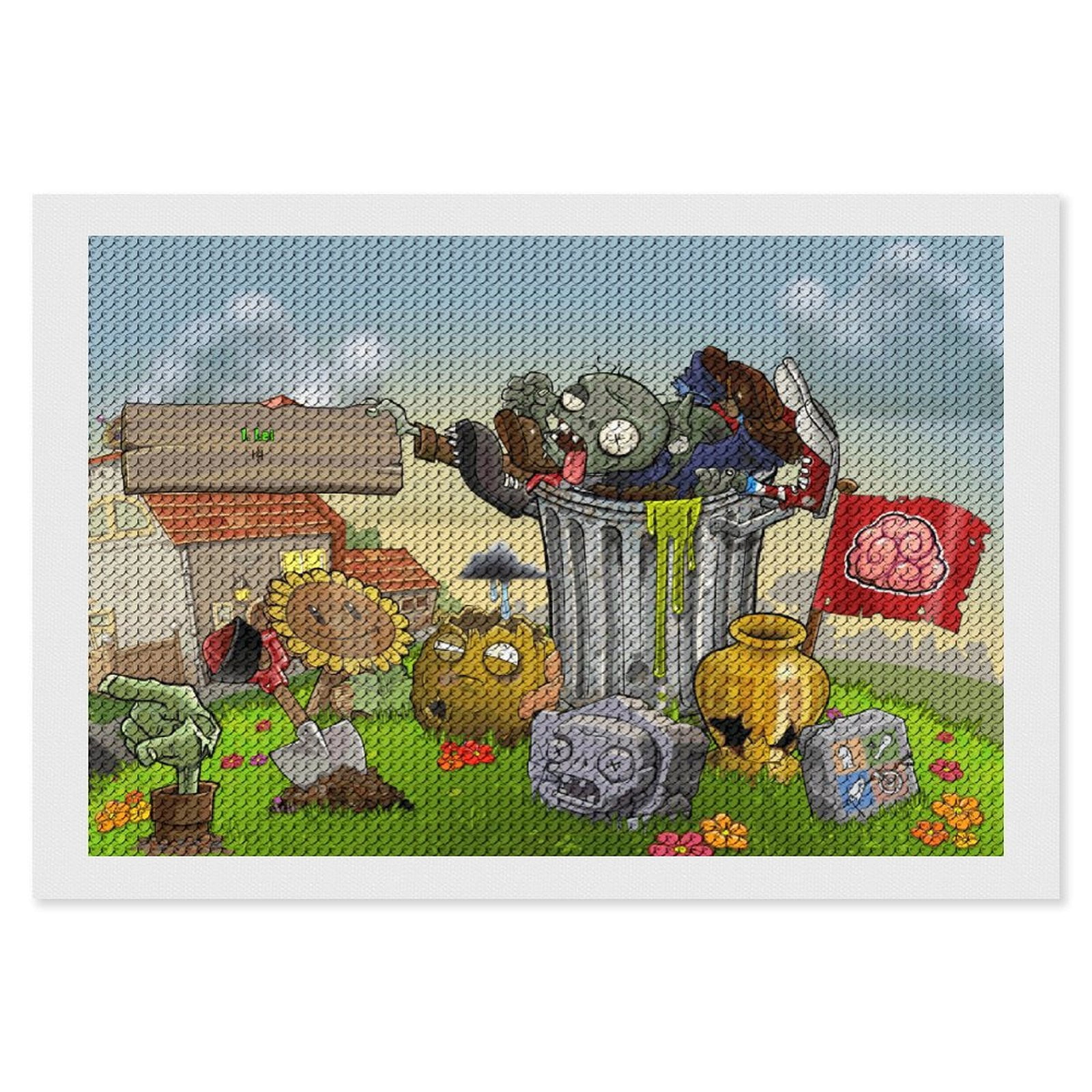 Plants Vs Zombies Diamond Art Kits for Adults 5D Diamond Art Kit Paint ...