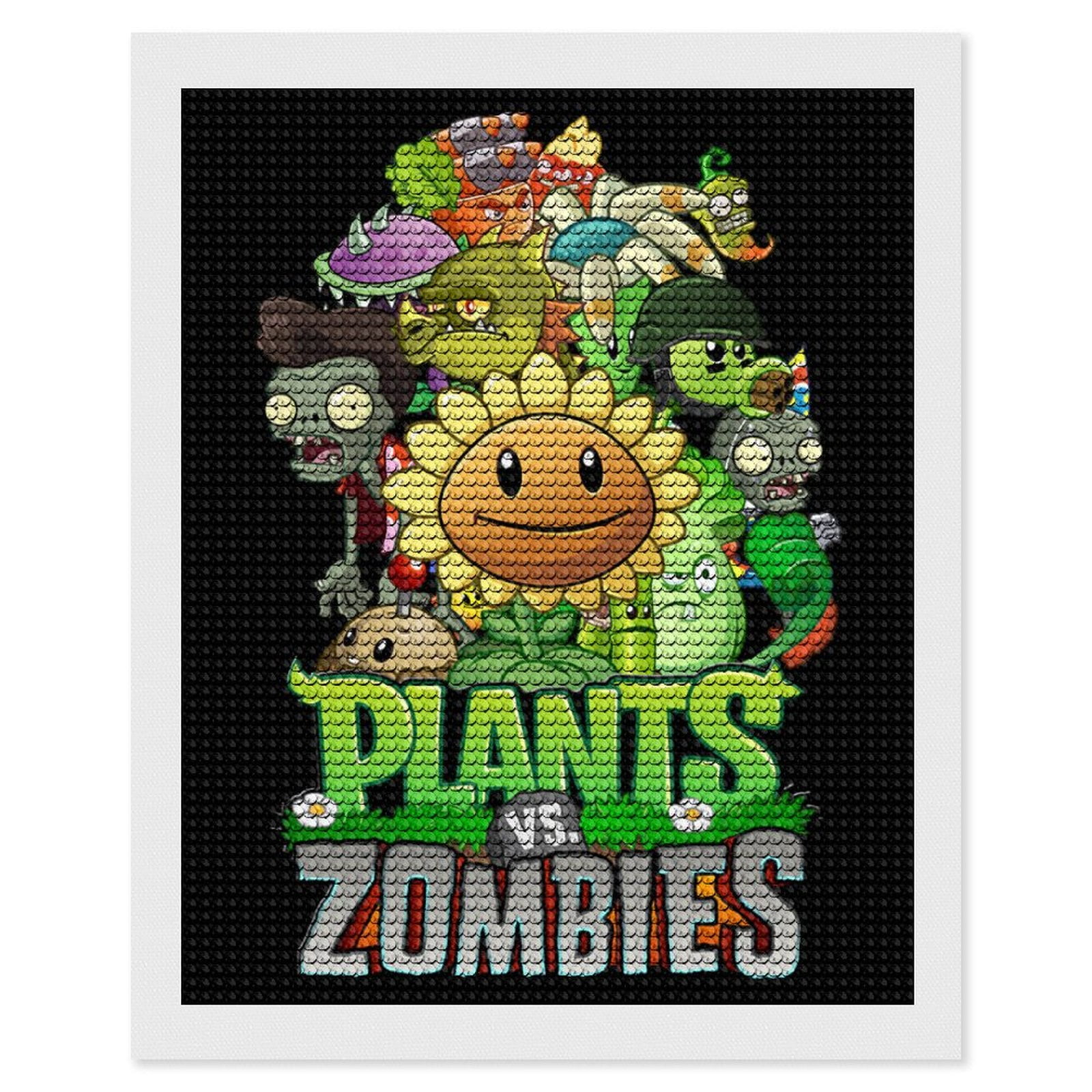 Plants Vs Zombies Diamond Art Kits DIY 5D Anime Painting by Number Kits ...