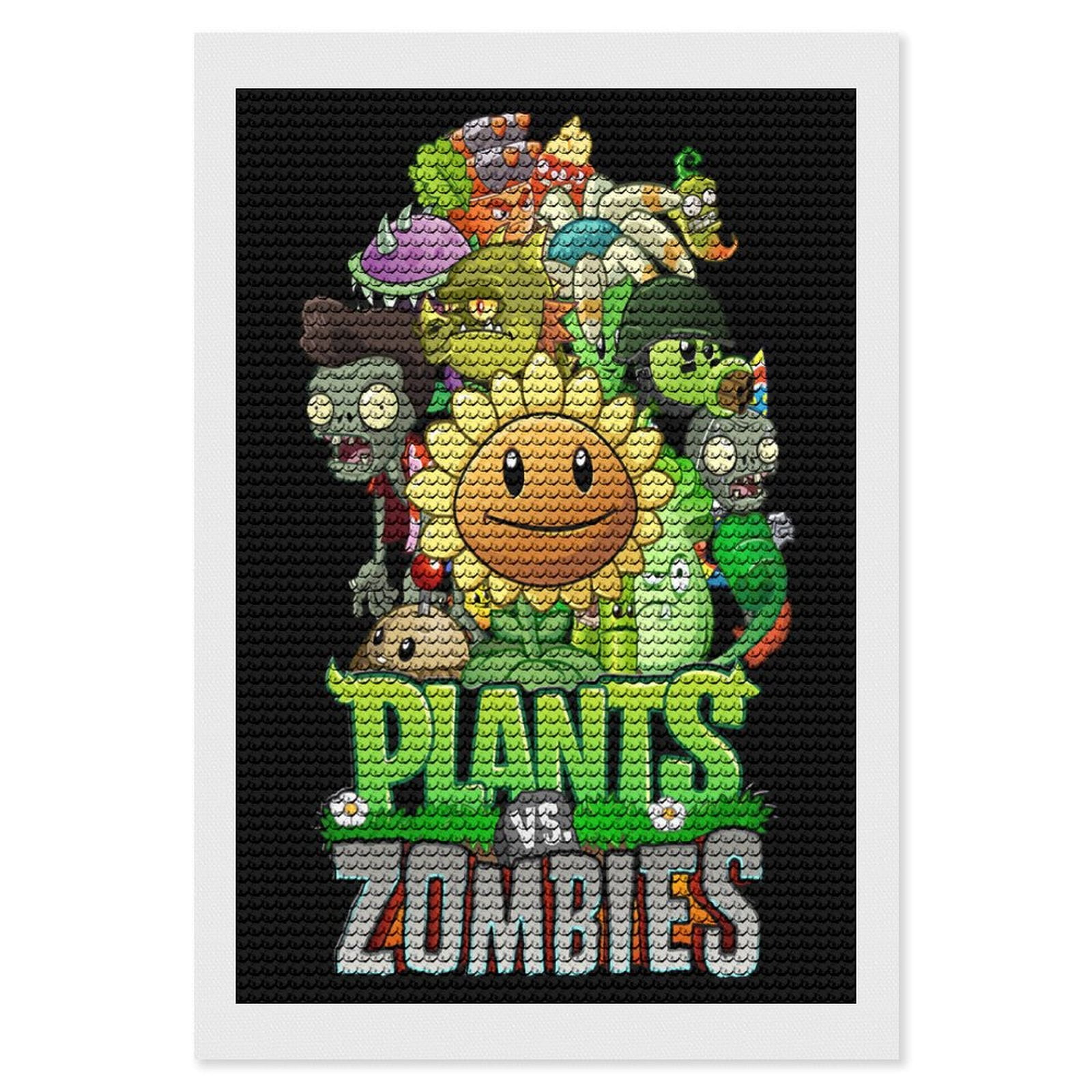 Plants Vs Zombies Diamond Art Kits DIY 5D Anime Painting by Number Kits ...