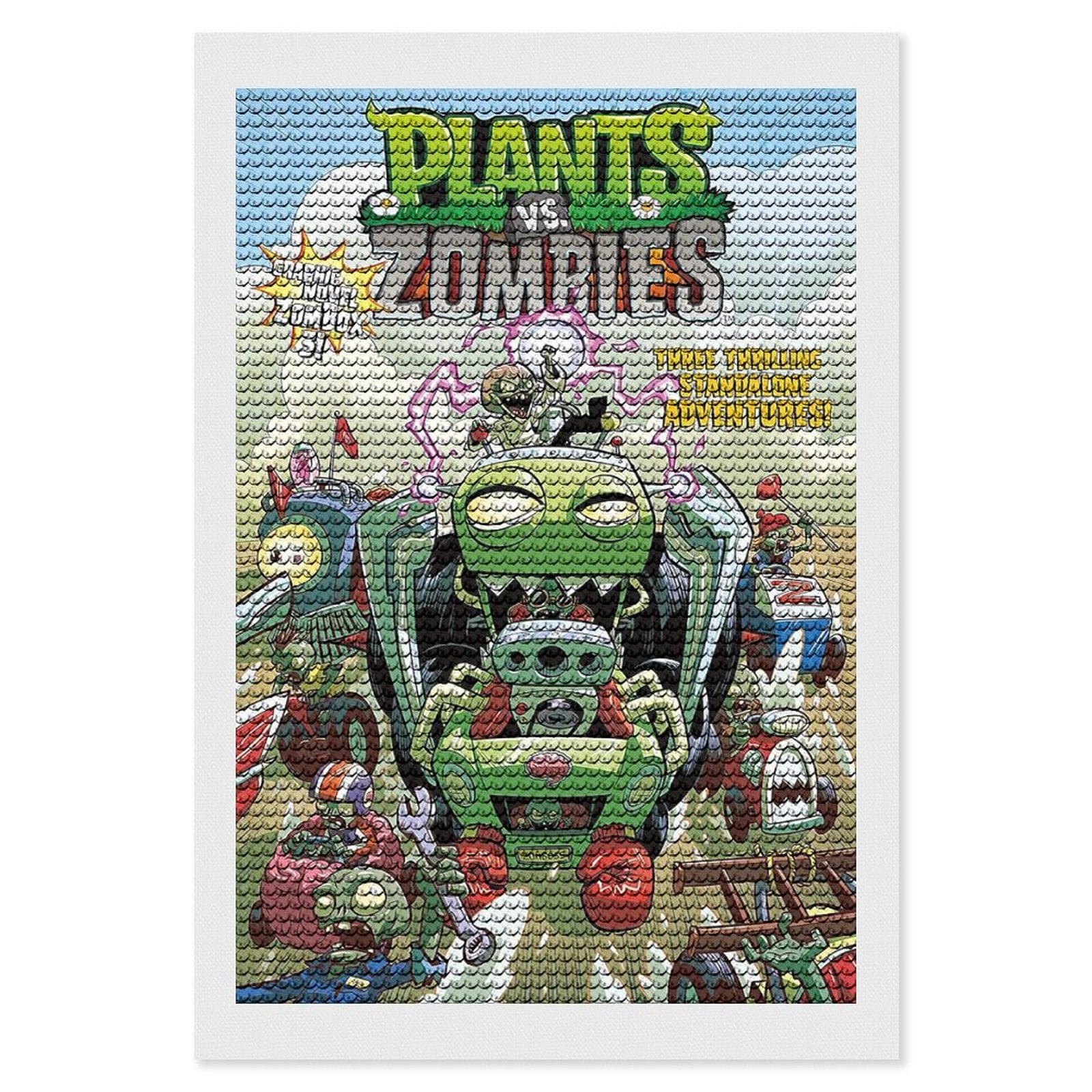 Plants Vs Zombies Diamond Art Kits for Adults Beginners Round 5D Paint ...