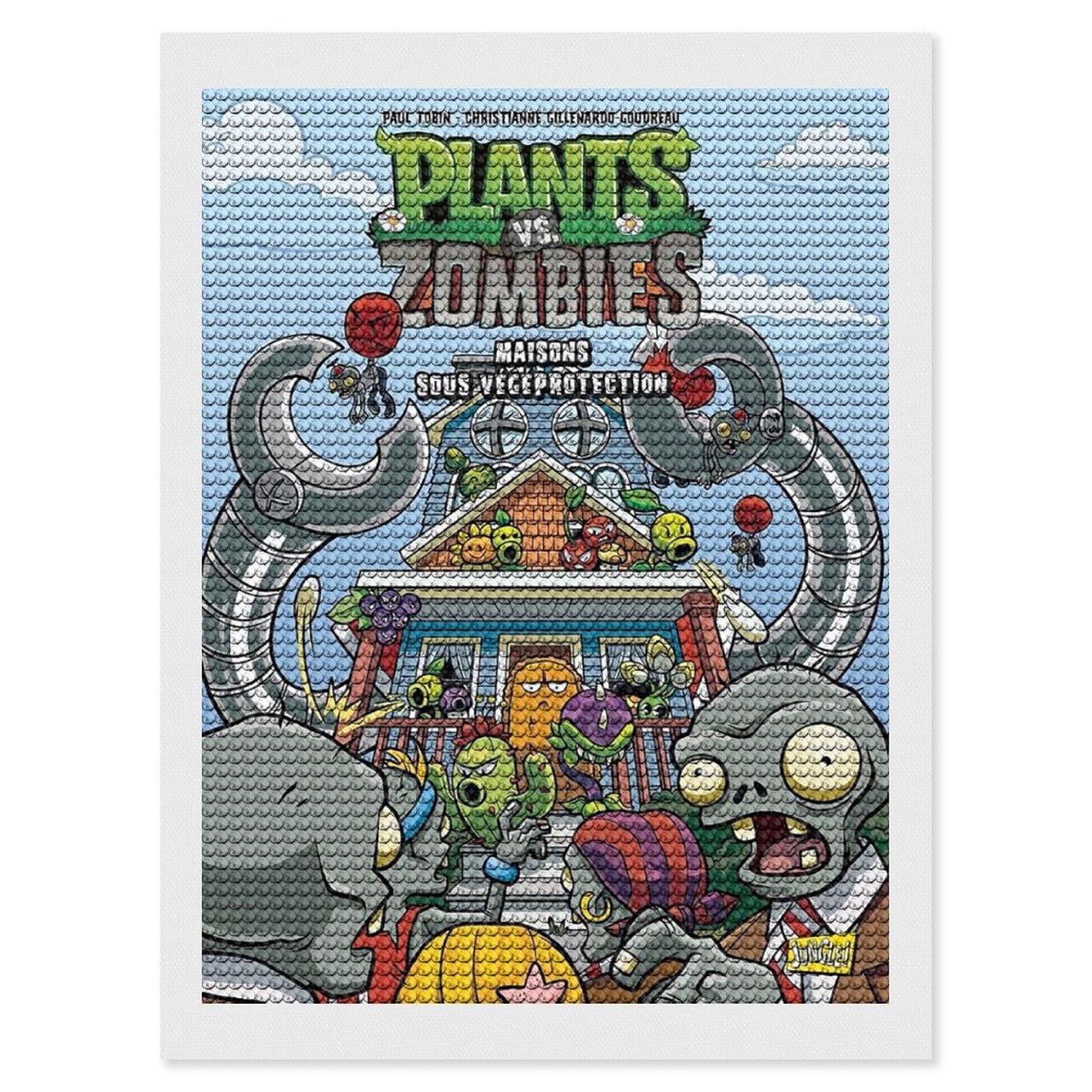 Plants Vs Zombies Diamond Art Kits for Adults Beginners Round 5D Paint ...