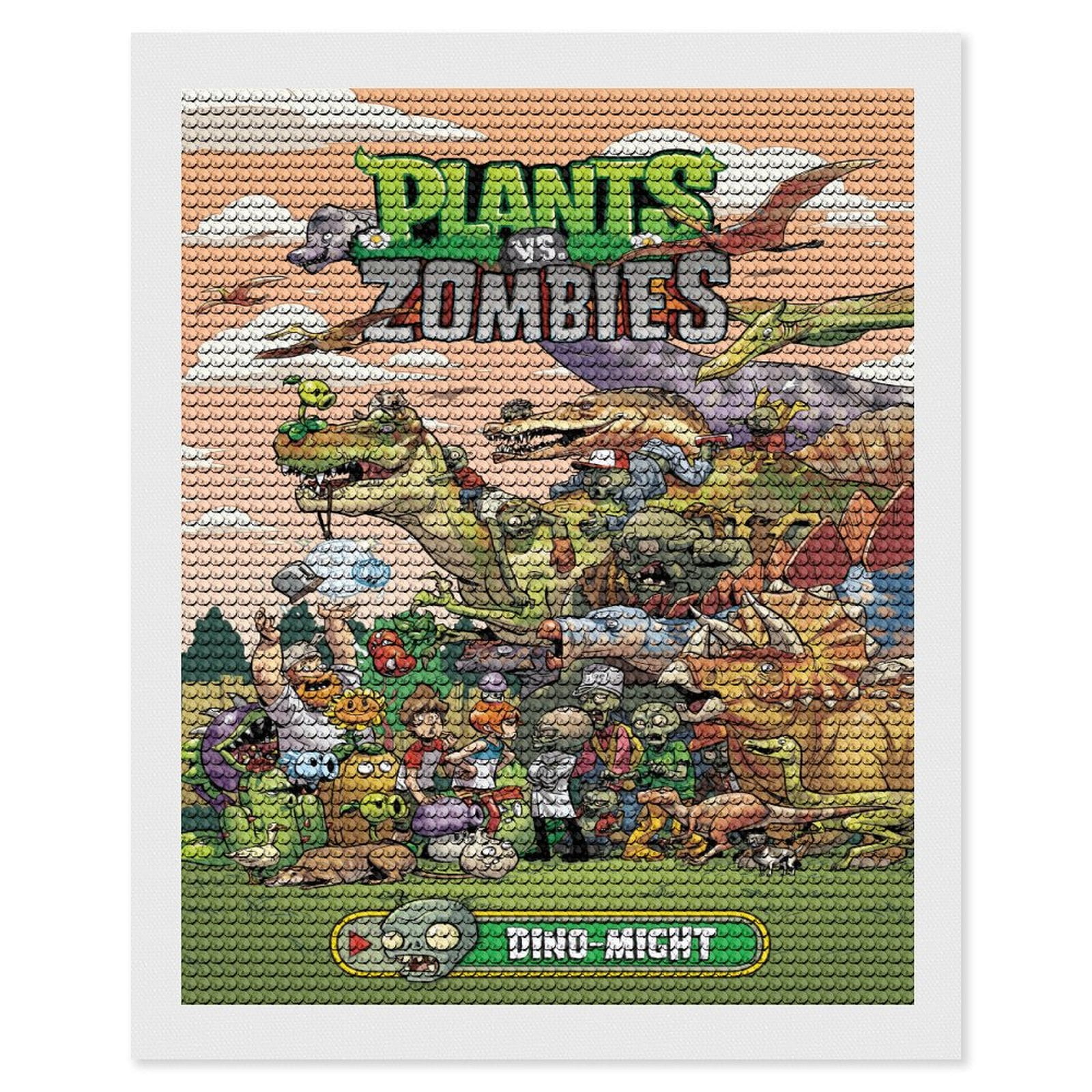 Plants Vs Zombies Diamond Art Kits for Adults Beginners Round 5D Paint ...
