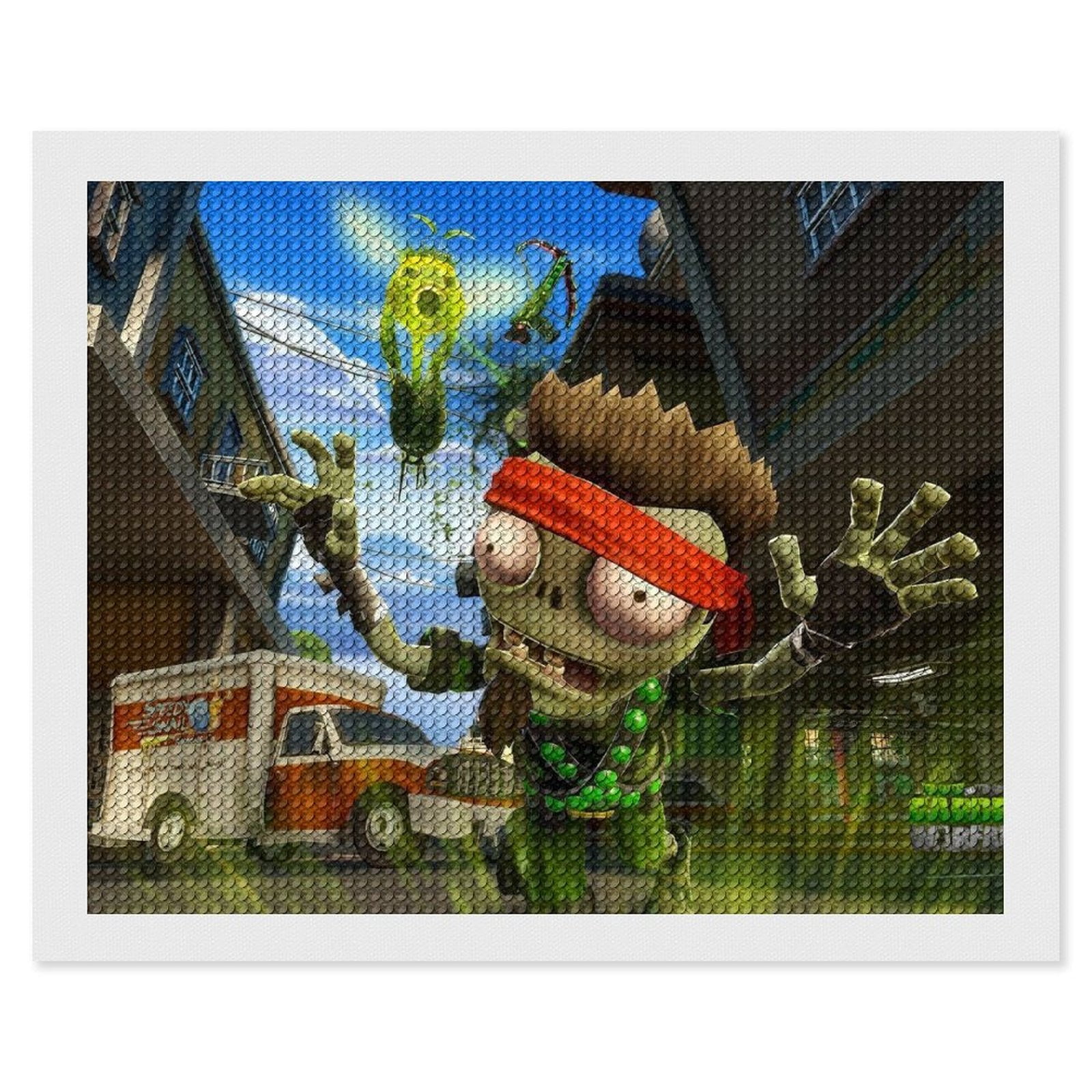 Plants Vs Zombies Diamond Art Kits for Adults Beginners Round 5D Paint ...
