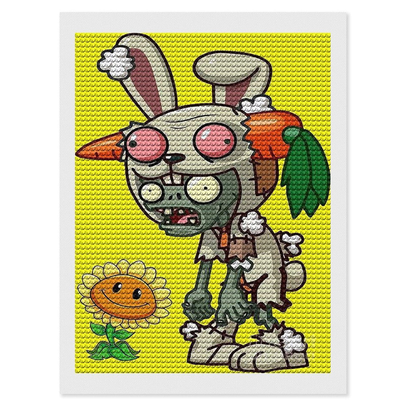 Plants Vs Zombies Diamond Art Kits for Adults Beginners Round 5D Paint ...