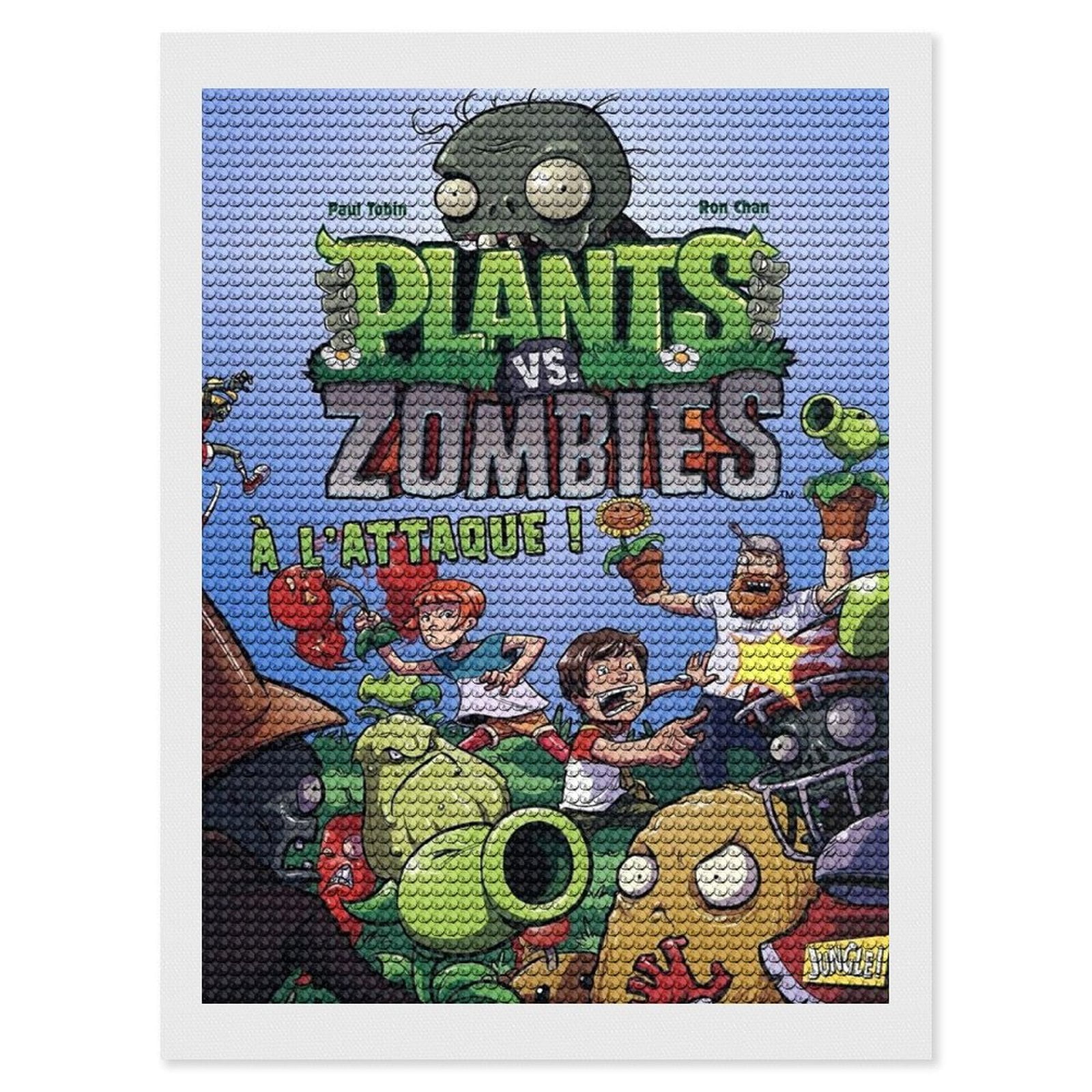 Plants Vs Zombies Diamond Art Kits for Adults Beginners Round 5D Paint ...
