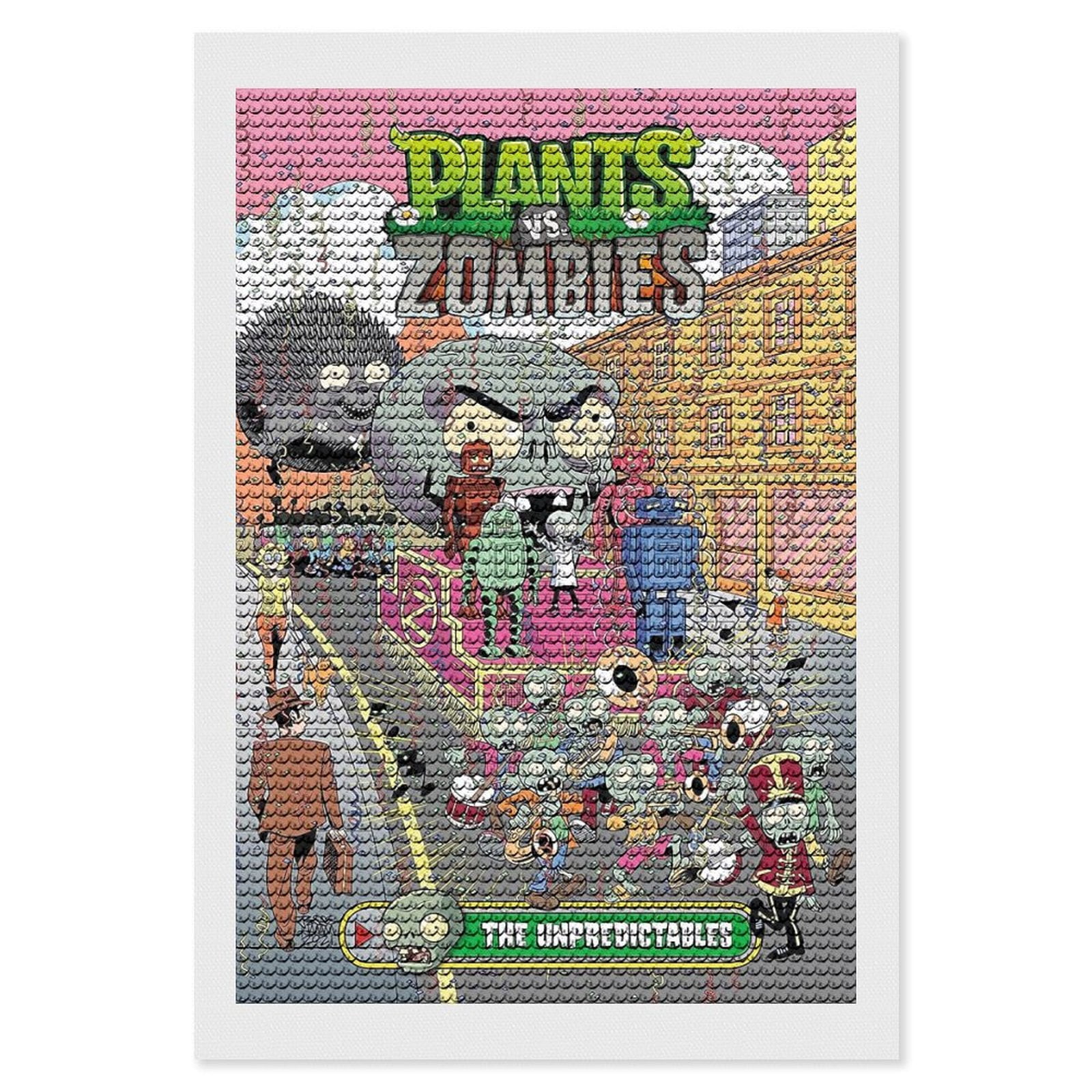 Plants Vs Zombies Diamond Art Kits for Adults Beginners Round 5D Paint ...