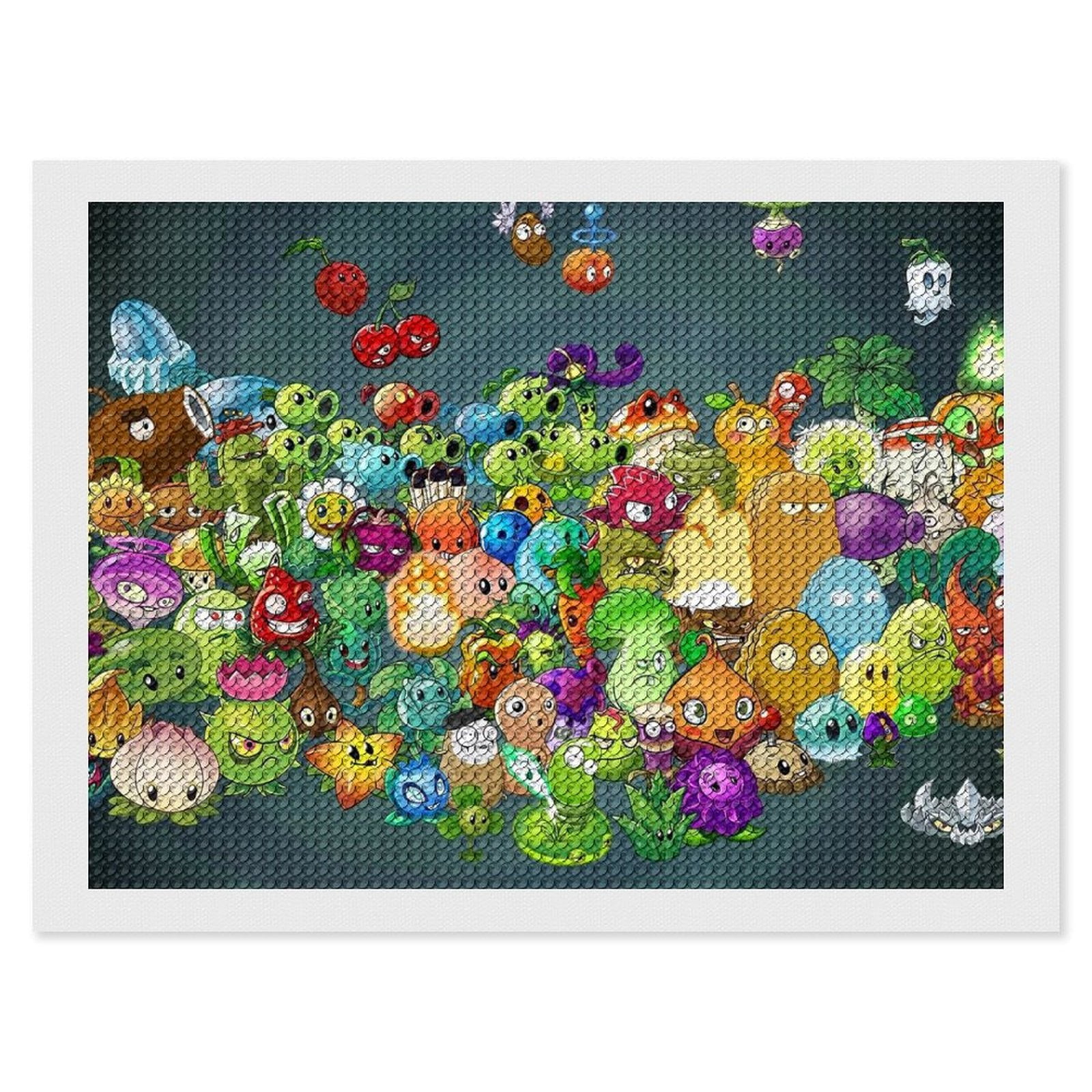 Plants Vs Zombies Diamond Art Kits for Adults Beginners Round 5D Paint ...