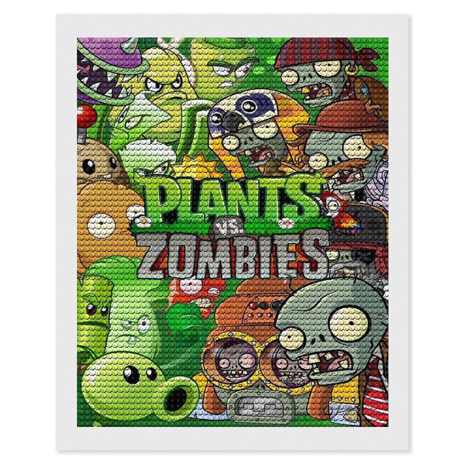 Plants Vs Zombies Diamond Art Kits for Adults Beginners Round 5D Paint ...