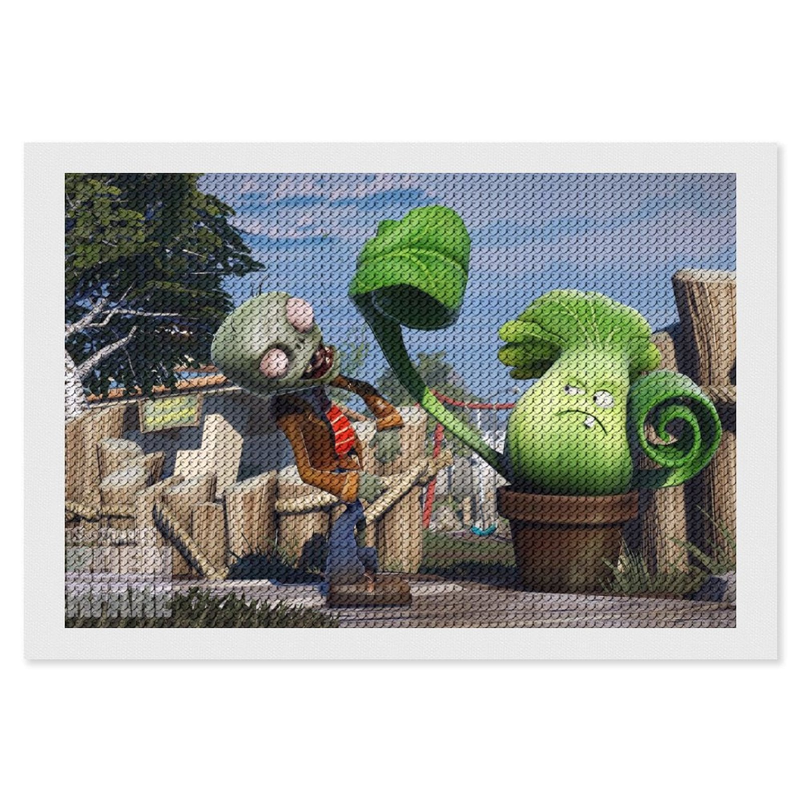 Plants Vs Zombies Diamond Art Kits for Adults Beginners Round 5D Paint ...
