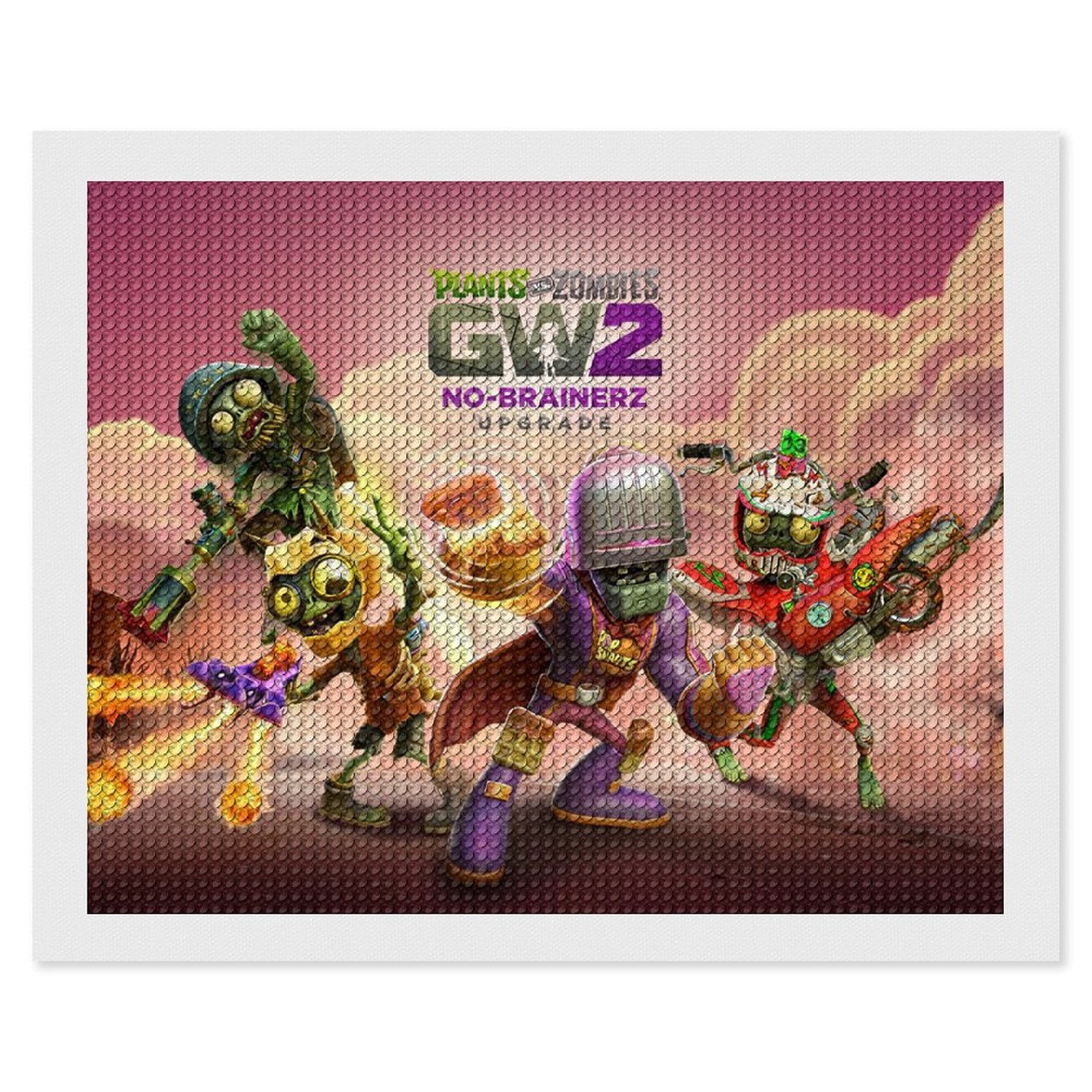 Plants Vs Zombies Diamond Art Kits for Adults Beginners Round 5D Paint ...