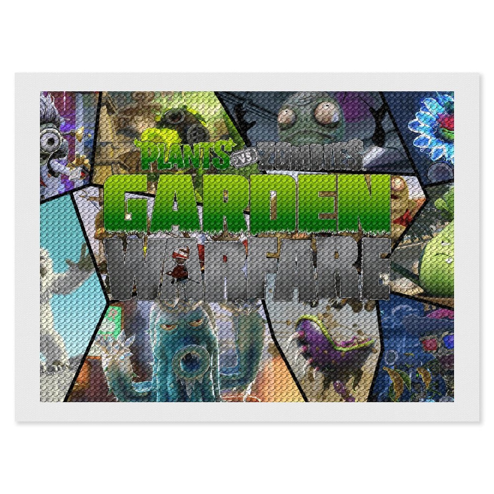 Plants Vs Zombies Diamond Art Kits for Adults Beginners Round 5D Paint ...