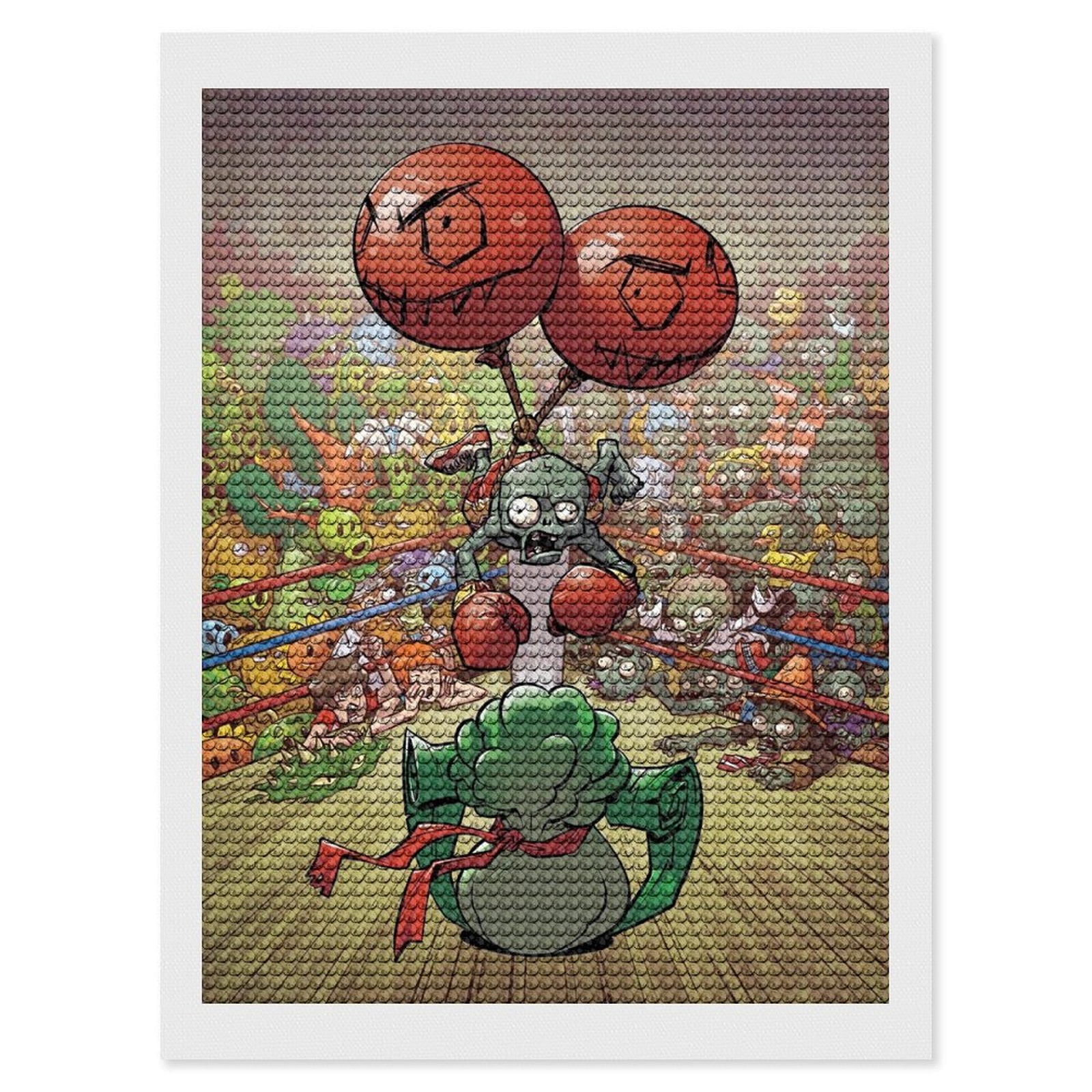 Plants Vs Zombies Diamond Art Kits for Adults Beginners Round 5D Paint ...