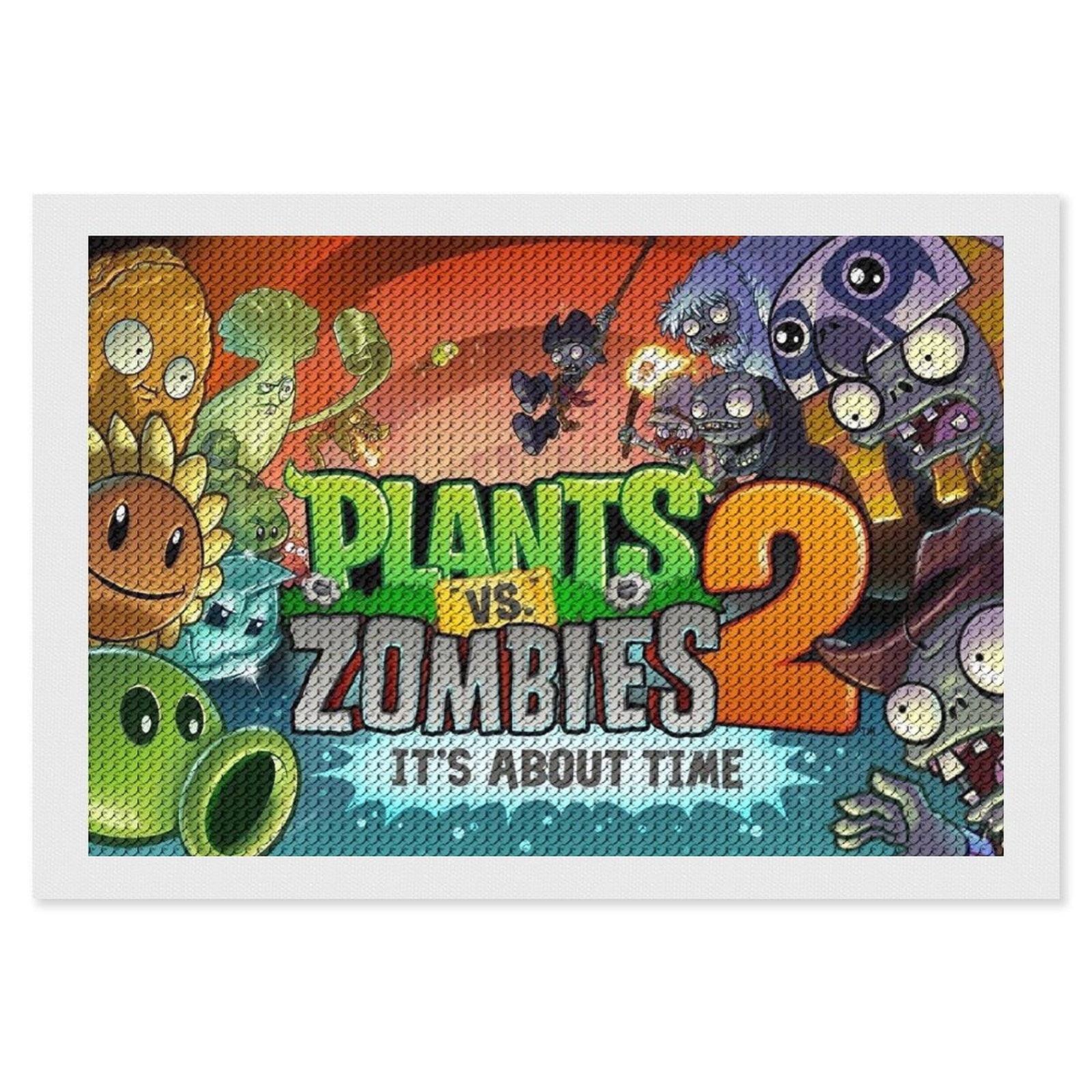 Plants Vs Zombies Diamond Art Kits for Adults Beginners Round 5D Paint ...