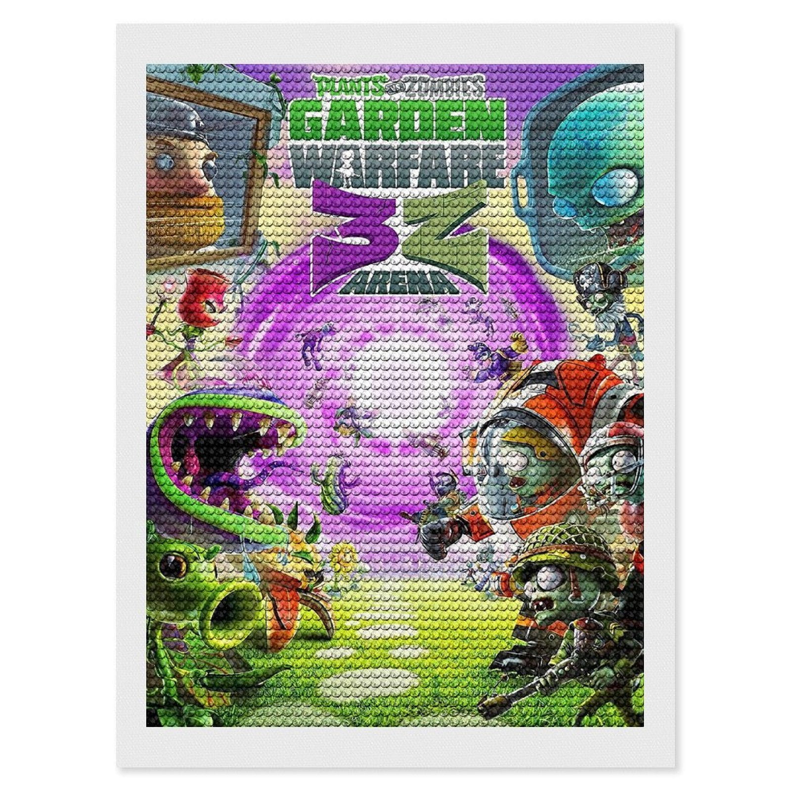 Plants Vs Zombies Diamond Art Kits for Adults Beginners Round 5D Paint ...