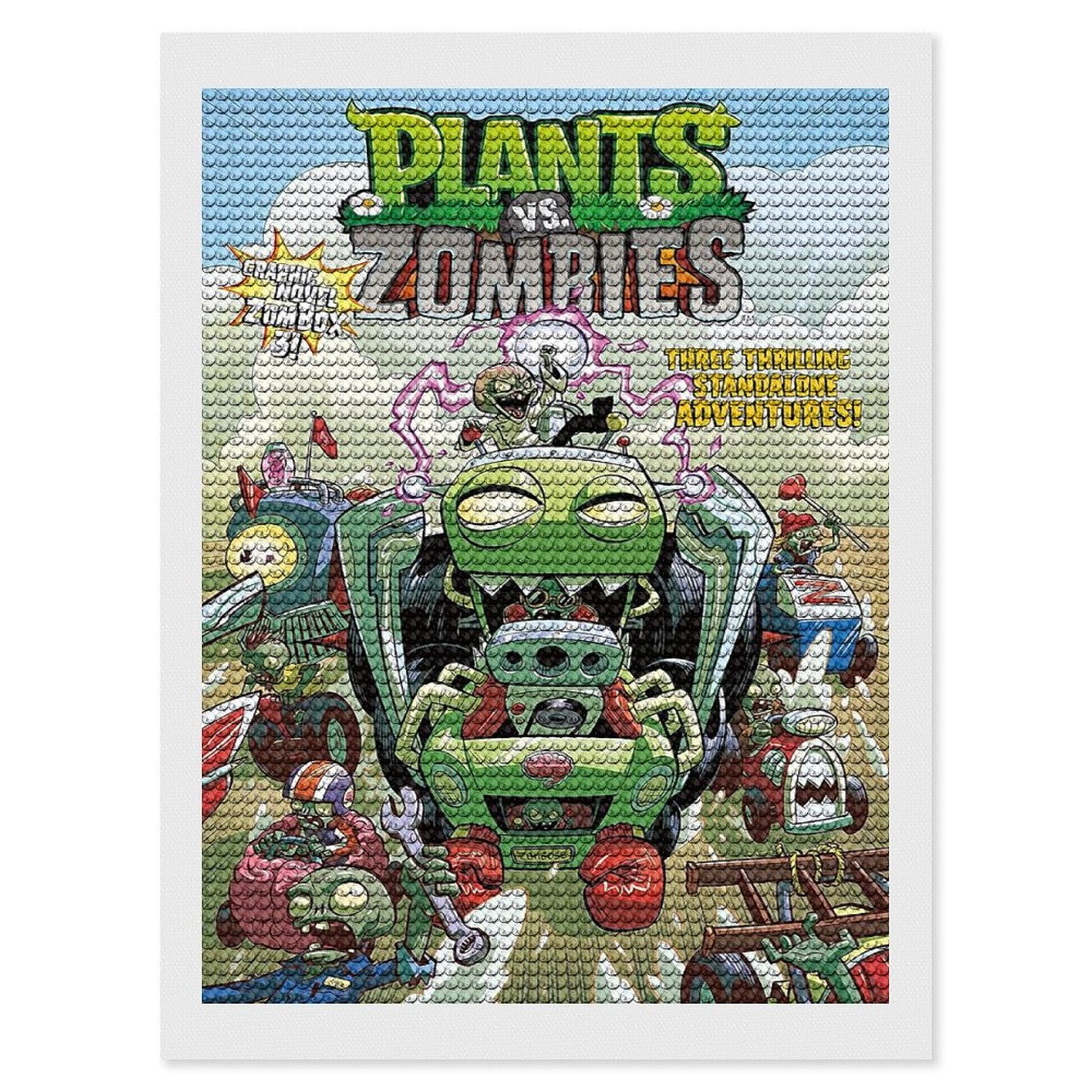 Plants Vs Zombies Diamond Art Kits for Adults Beginners Round 5D Paint ...
