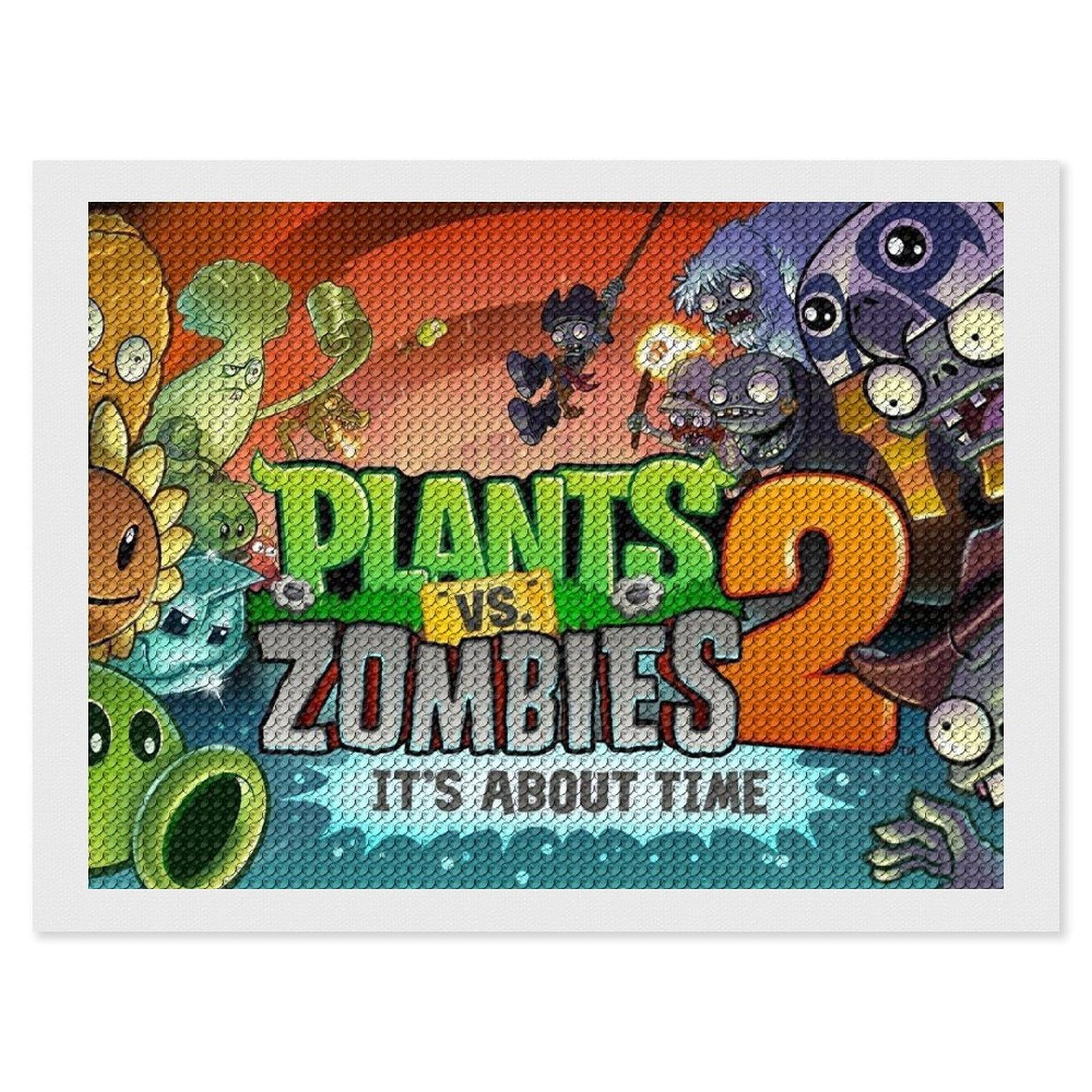Plants Vs Zombies Diamond Art Kits for Adults Beginners Round 5D Paint ...