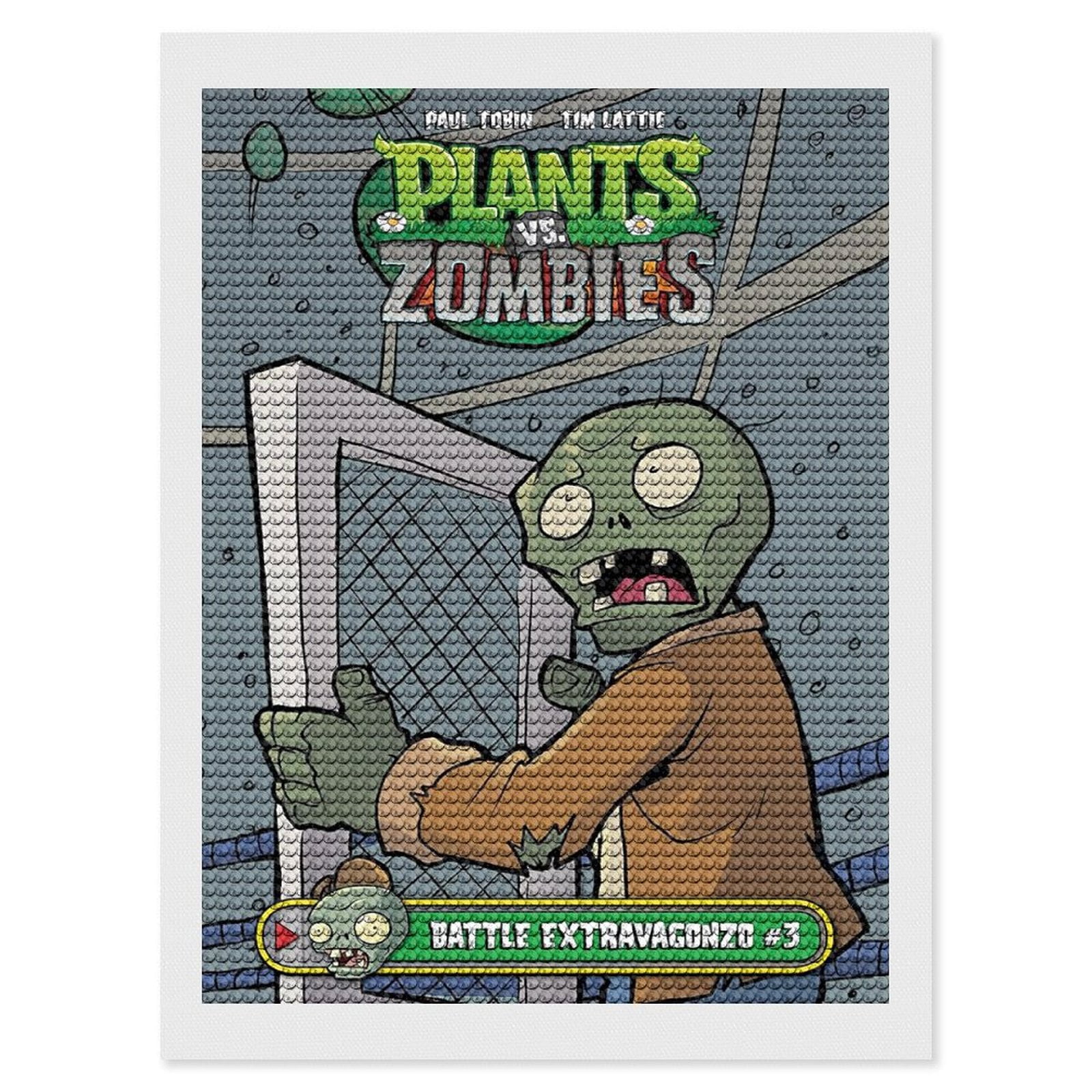 Plants Vs Zombies Diamond Art Kits for Adults Beginners Round 5D Paint ...