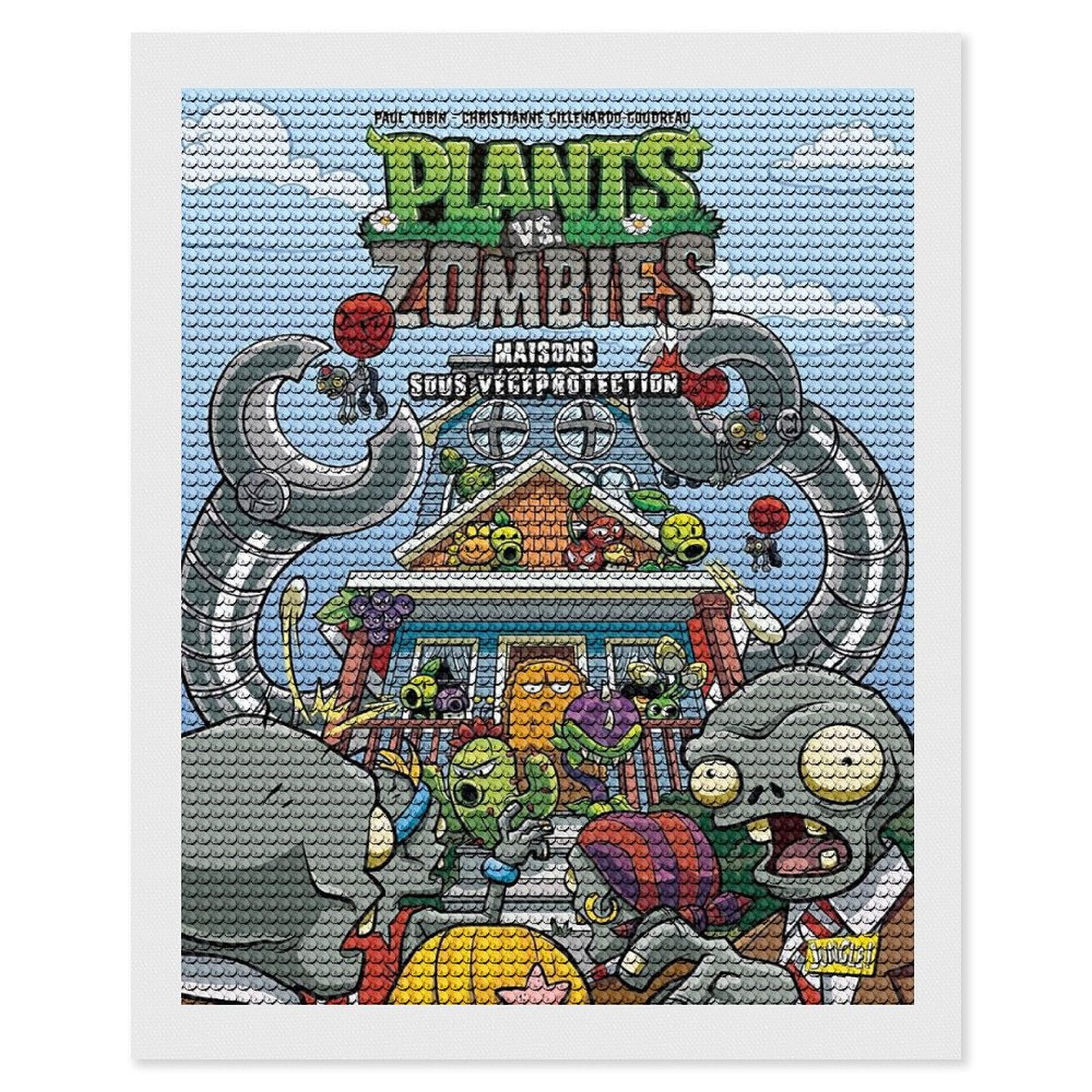 Plants Vs Zombies Diamond Art Kits for Adults Beginners Round 5D Paint ...