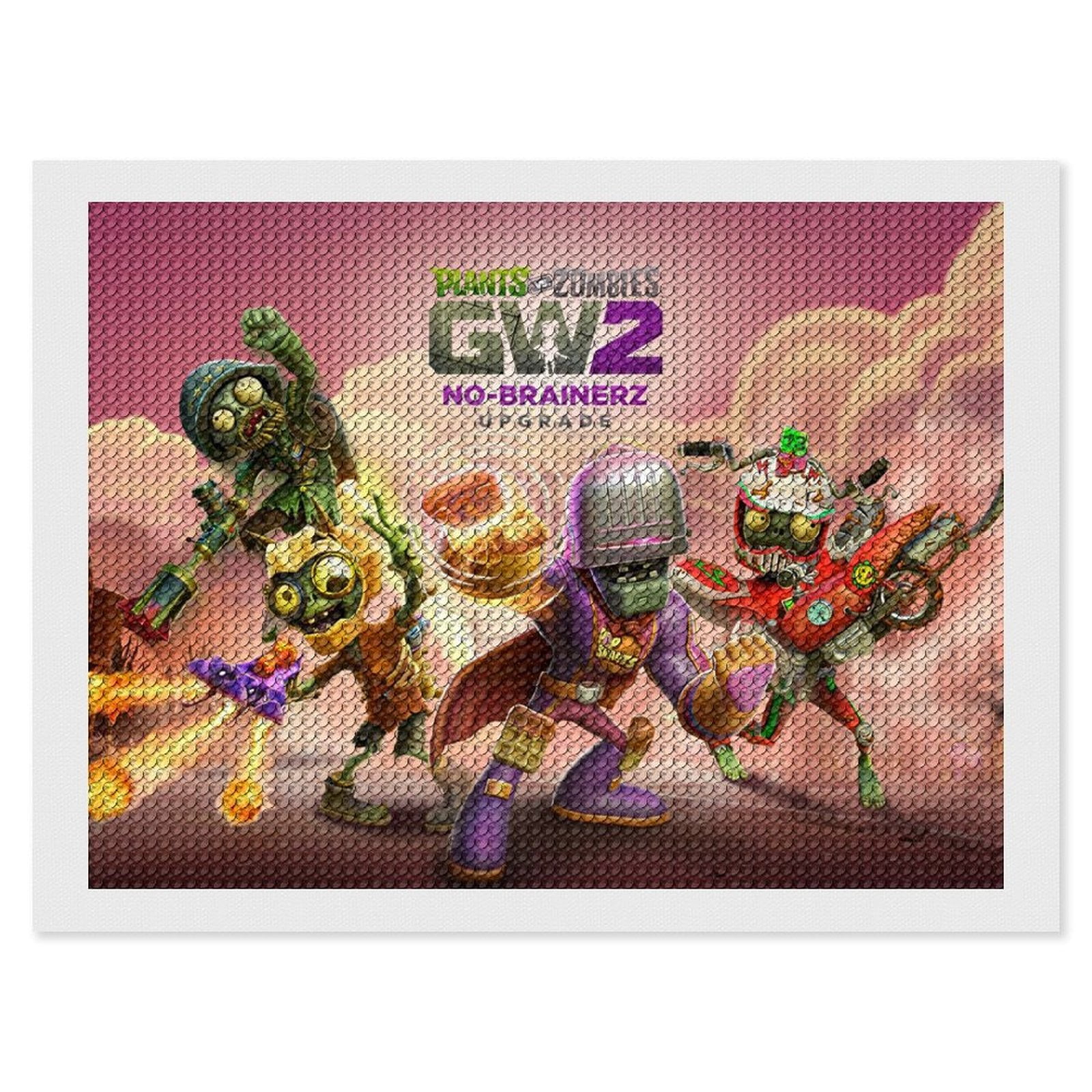 Plants Vs Zombies Diamond Art Kits for Adults Beginners Round 5D Paint ...