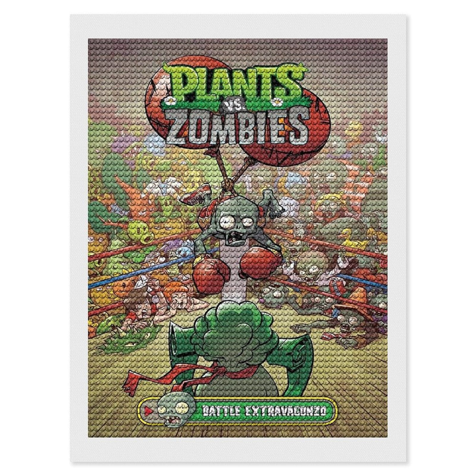 Plants Vs Zombies Diamond Art Kits for Adults Beginners Round 5D Paint ...