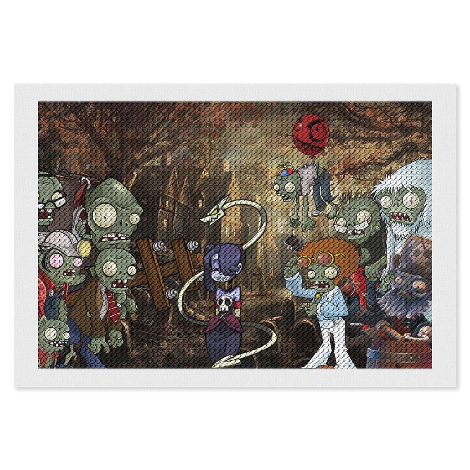 Plants Vs Zombies Diamond Art Kits for Adults Beginners Round 5D Paint ...