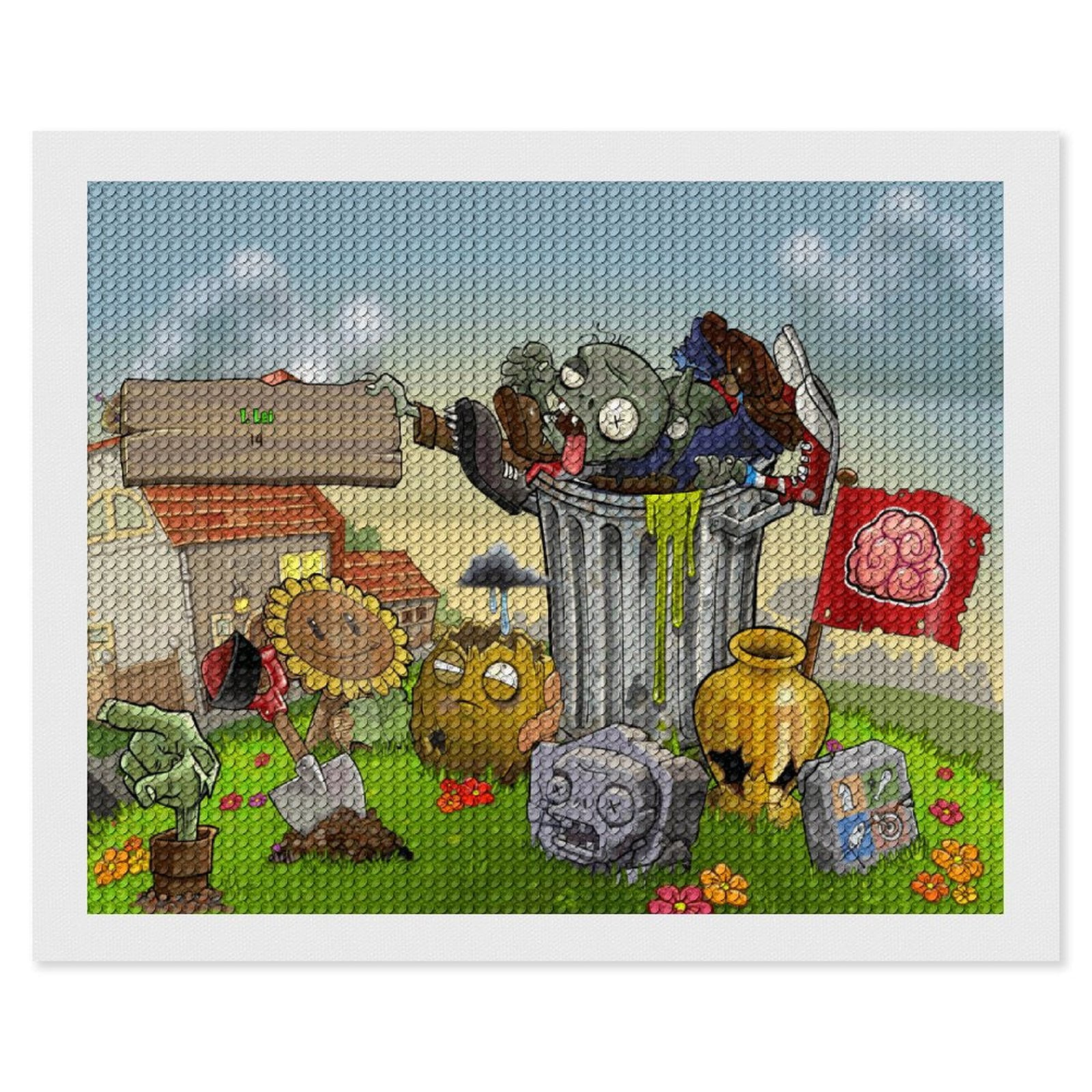 Plants Vs Zombies Diamond Art Kits for Adults Diamond Art Gem Art ...