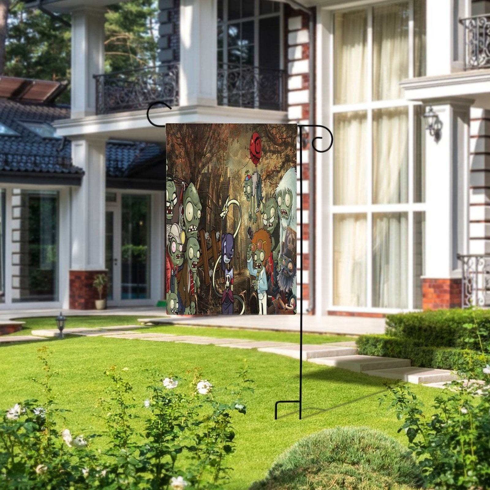Plants Vs Zombies Garden Banner - Double-Sided House Outdoor Flag for ...