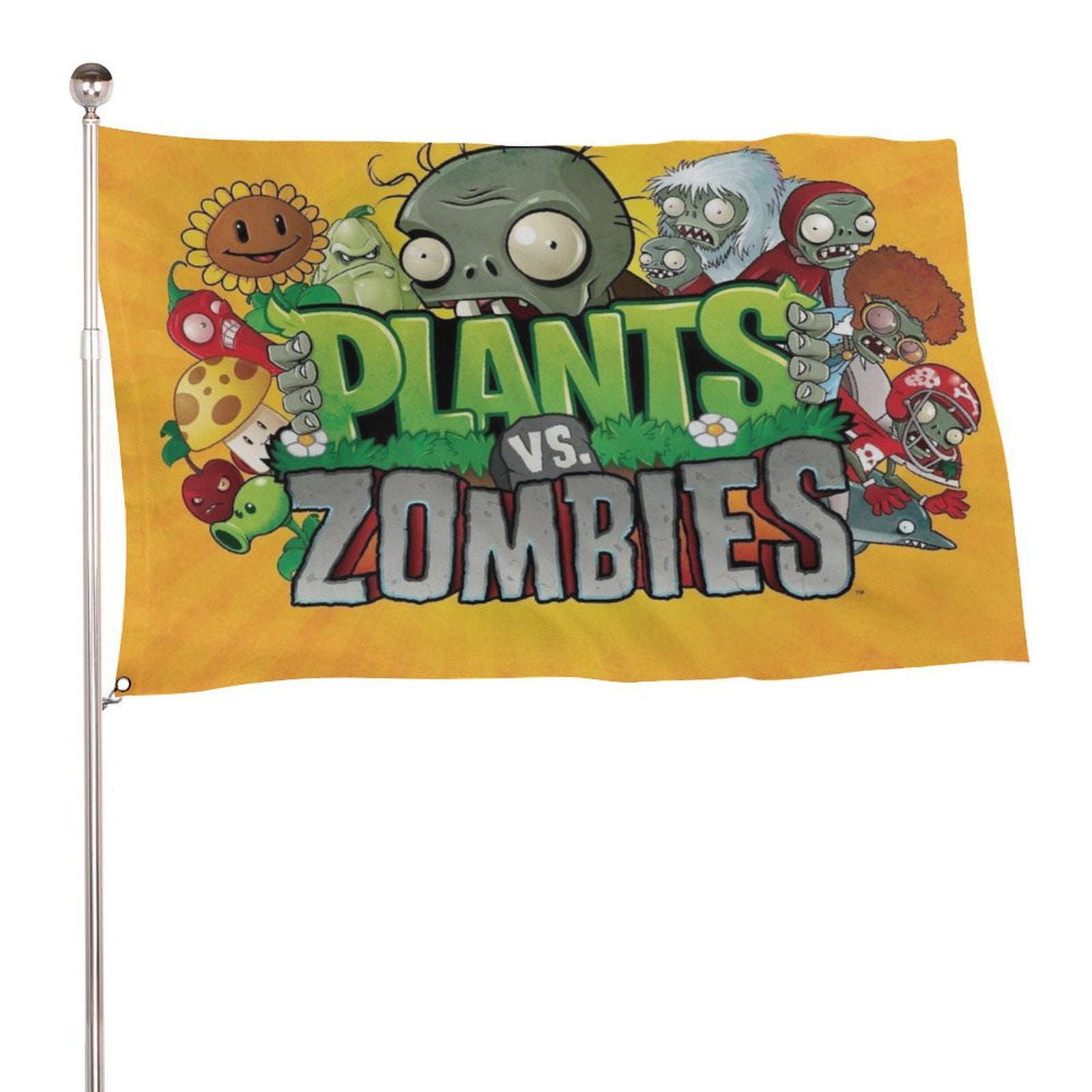 Plants Vs Zombies Garden Banner - Double-Sided House Outdoor Flag for ...
