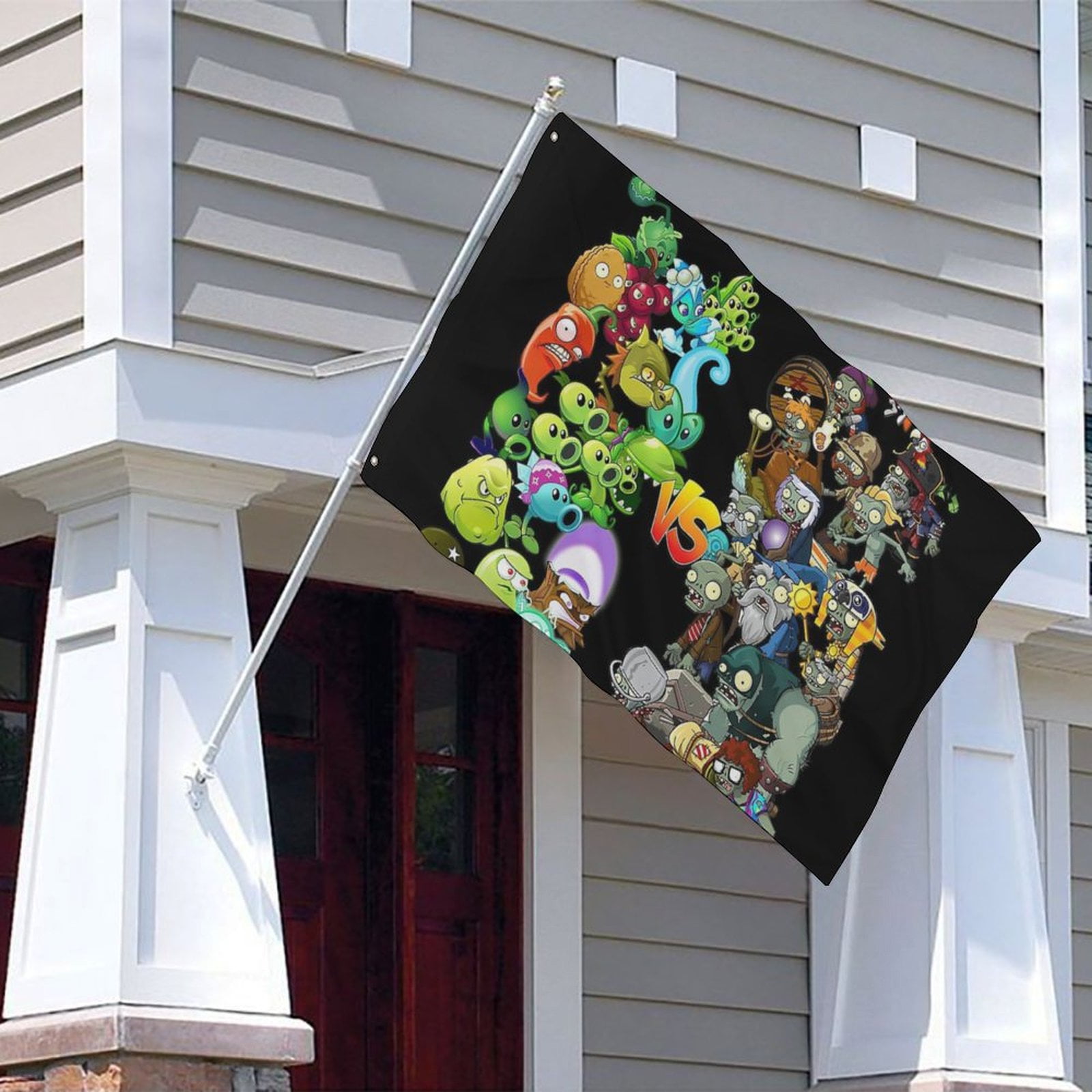 Plants Vs Zombies Garden Banner - Double-Sided House Outdoor Flag for ...