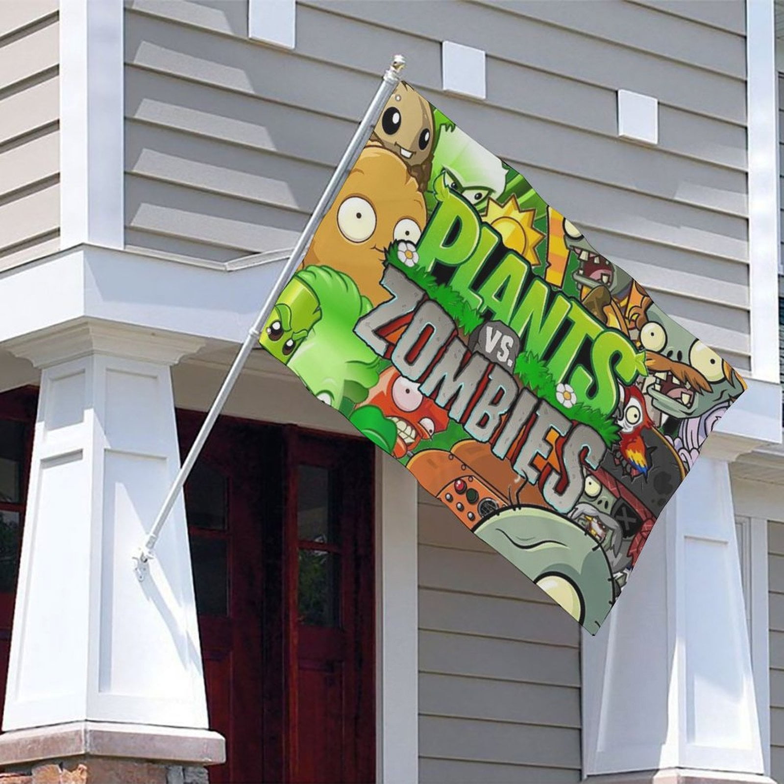 Plants Vs Zombies Garden Banner - Double-Sided House Outdoor Flag for ...