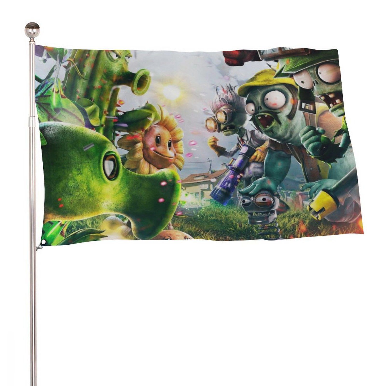 Plants Vs Zombies Garden Banner - Double-Sided House Outdoor Flag for ...