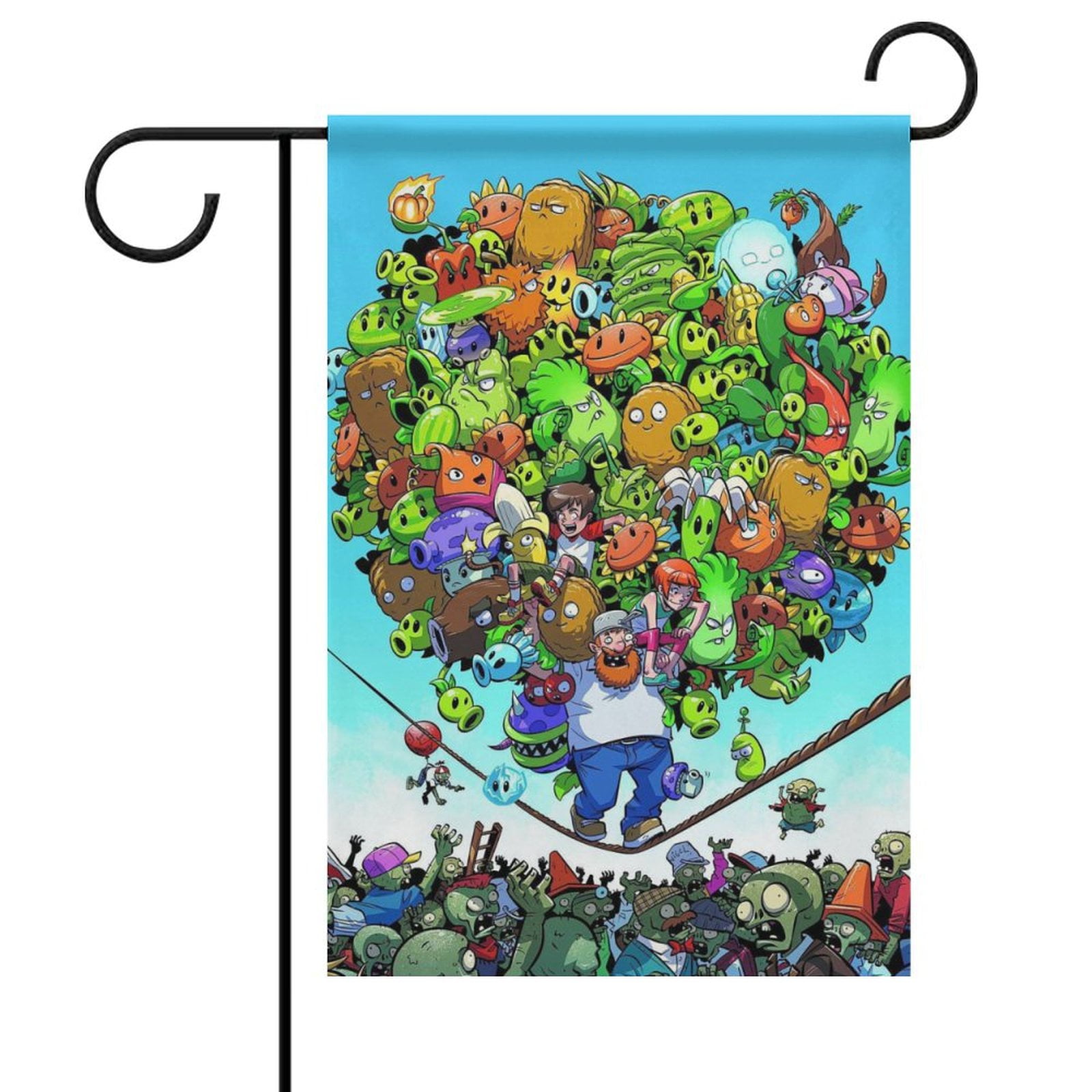 Plants Vs Zombies Garden Banner - Double-Sided House Outdoor Flag for ...