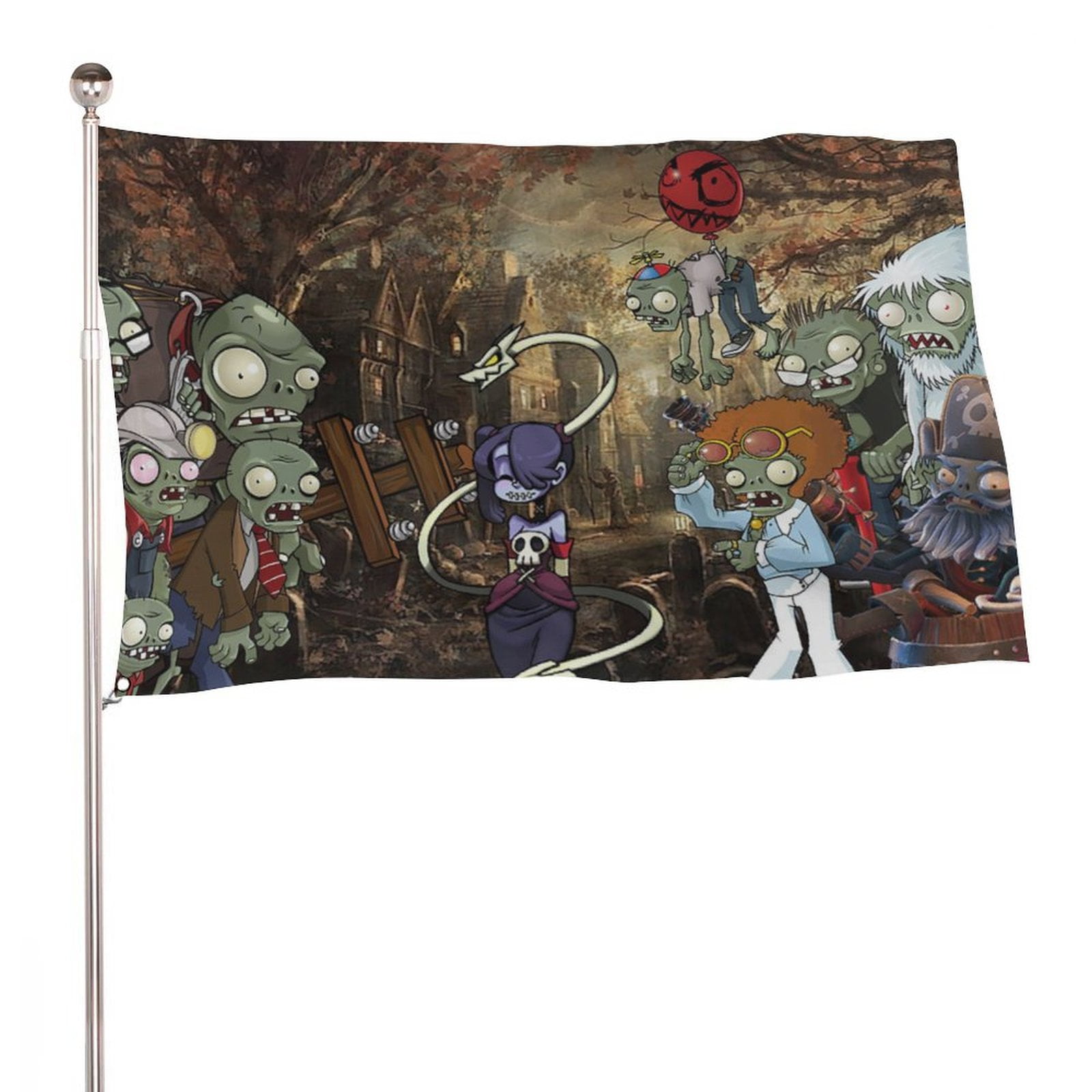 Plants Vs Zombies Garden Banner - House Outdoor Flag for Yard And Lawn ...