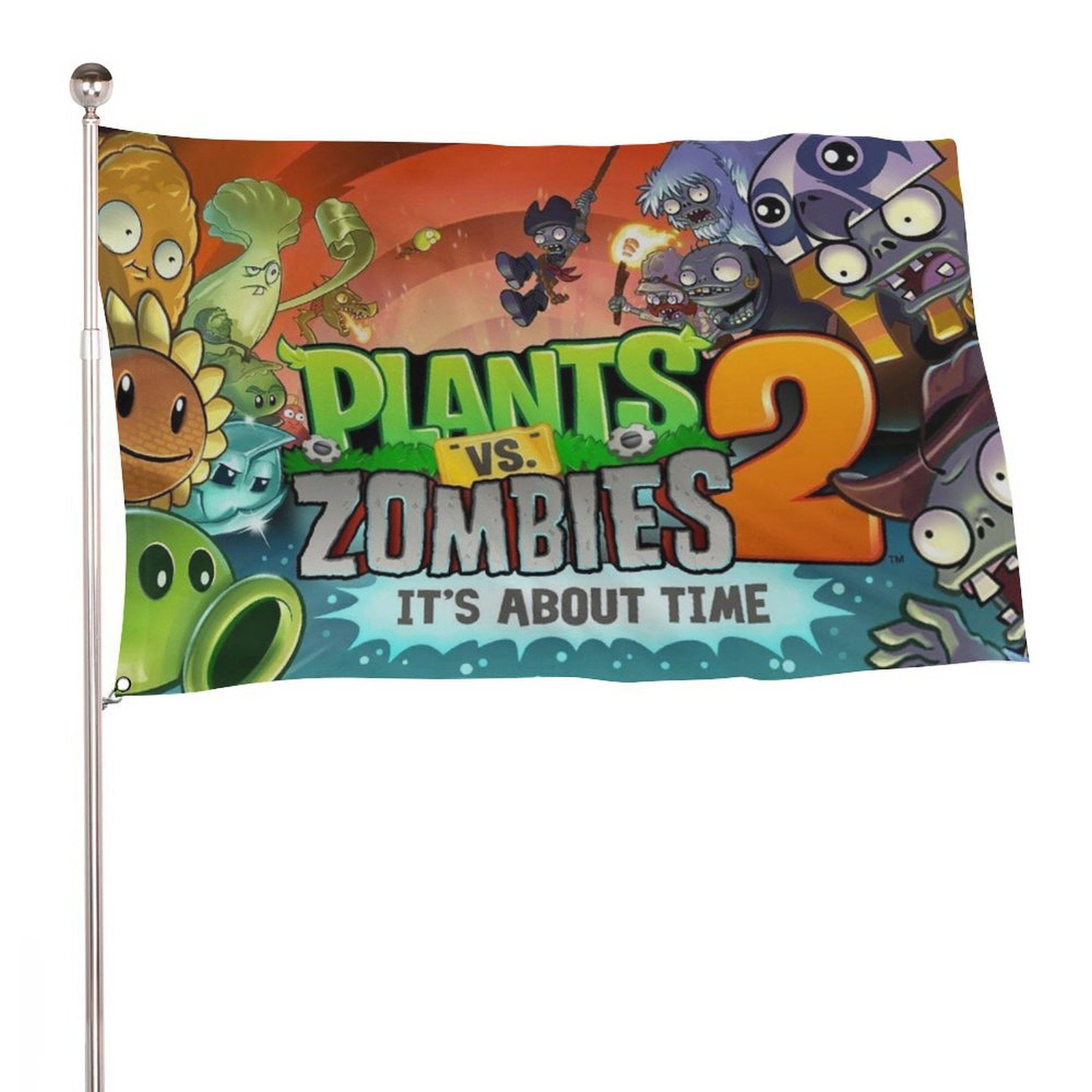 Plants Vs Zombies Garden Banner - House Outdoor Flag for Yard And Lawn ...