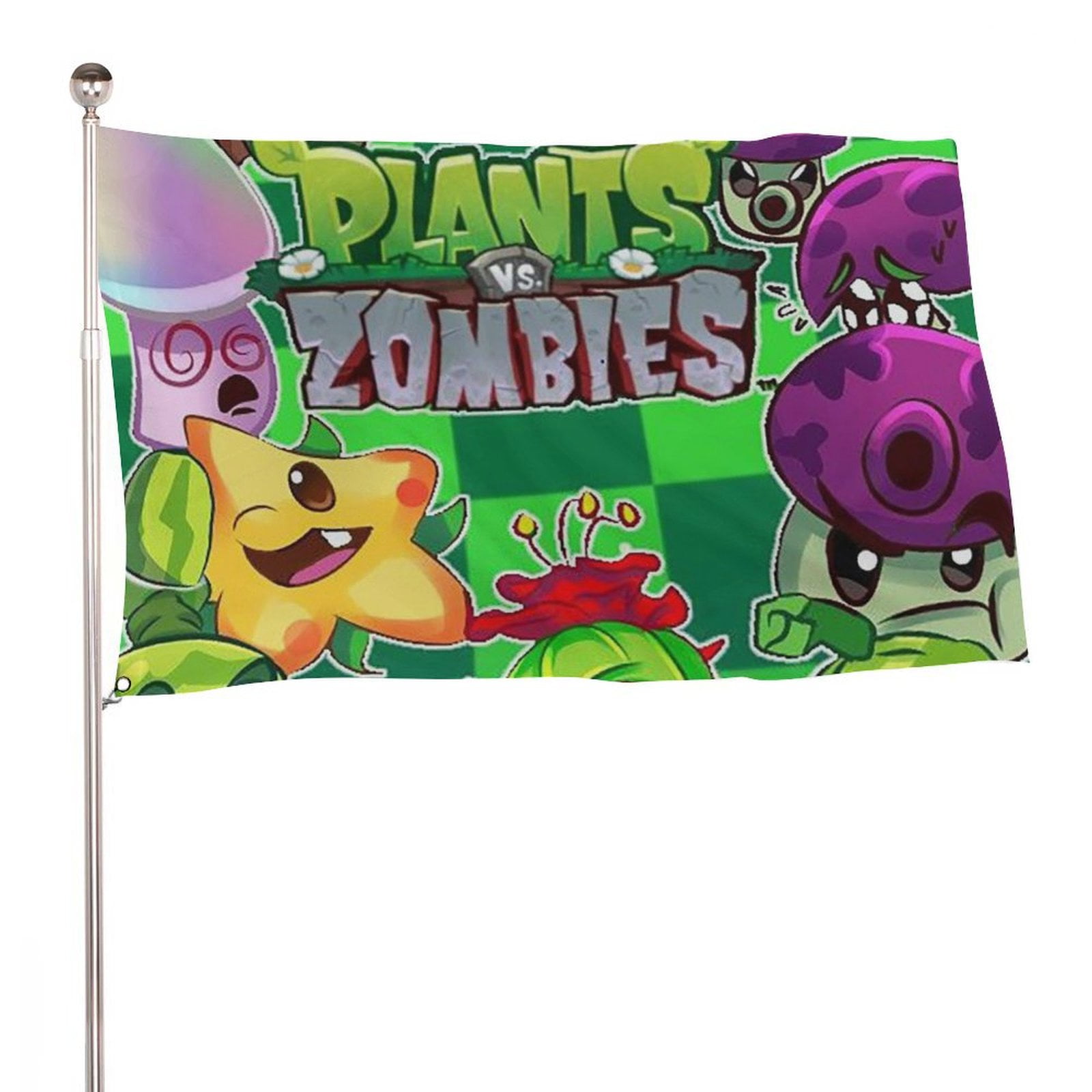 Plants Vs Zombies Garden Banner - House Outdoor Flag for Yard And Lawn ...