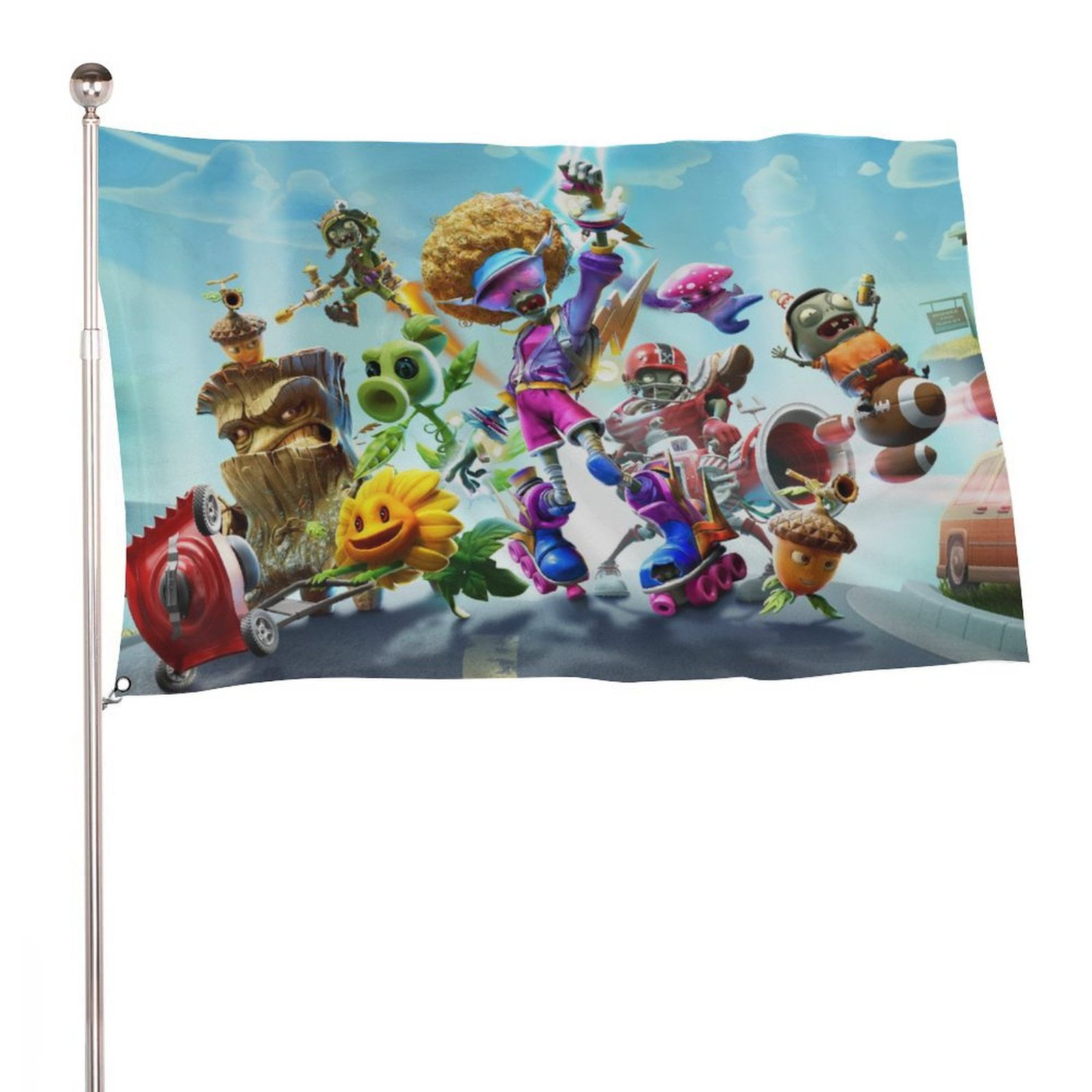 Plants Vs Zombies Garden Banner - House Outdoor Flag for Yard And Lawn ...
