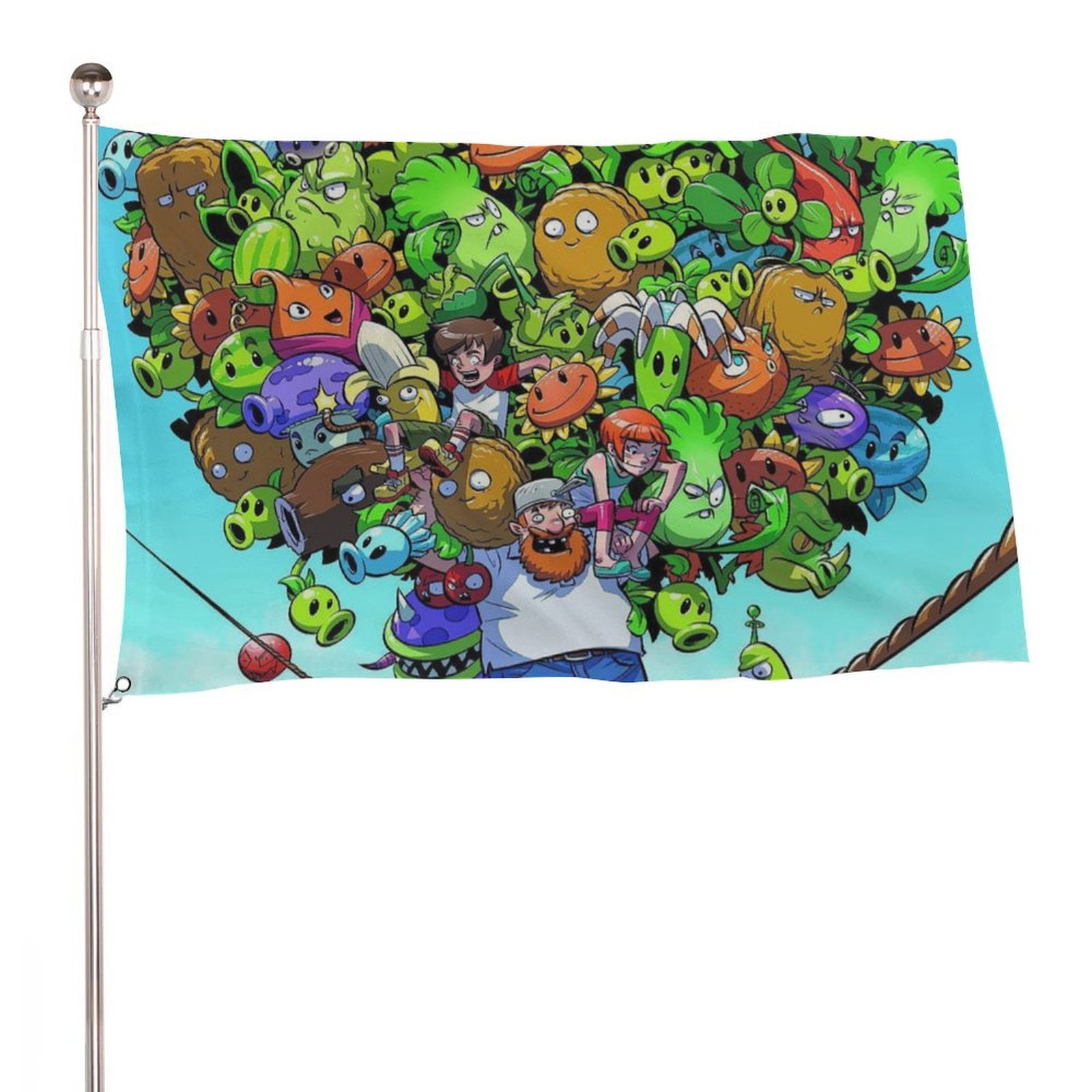 Plants Vs Zombies Garden Banner - House Outdoor Flag for Yard And Lawn ...
