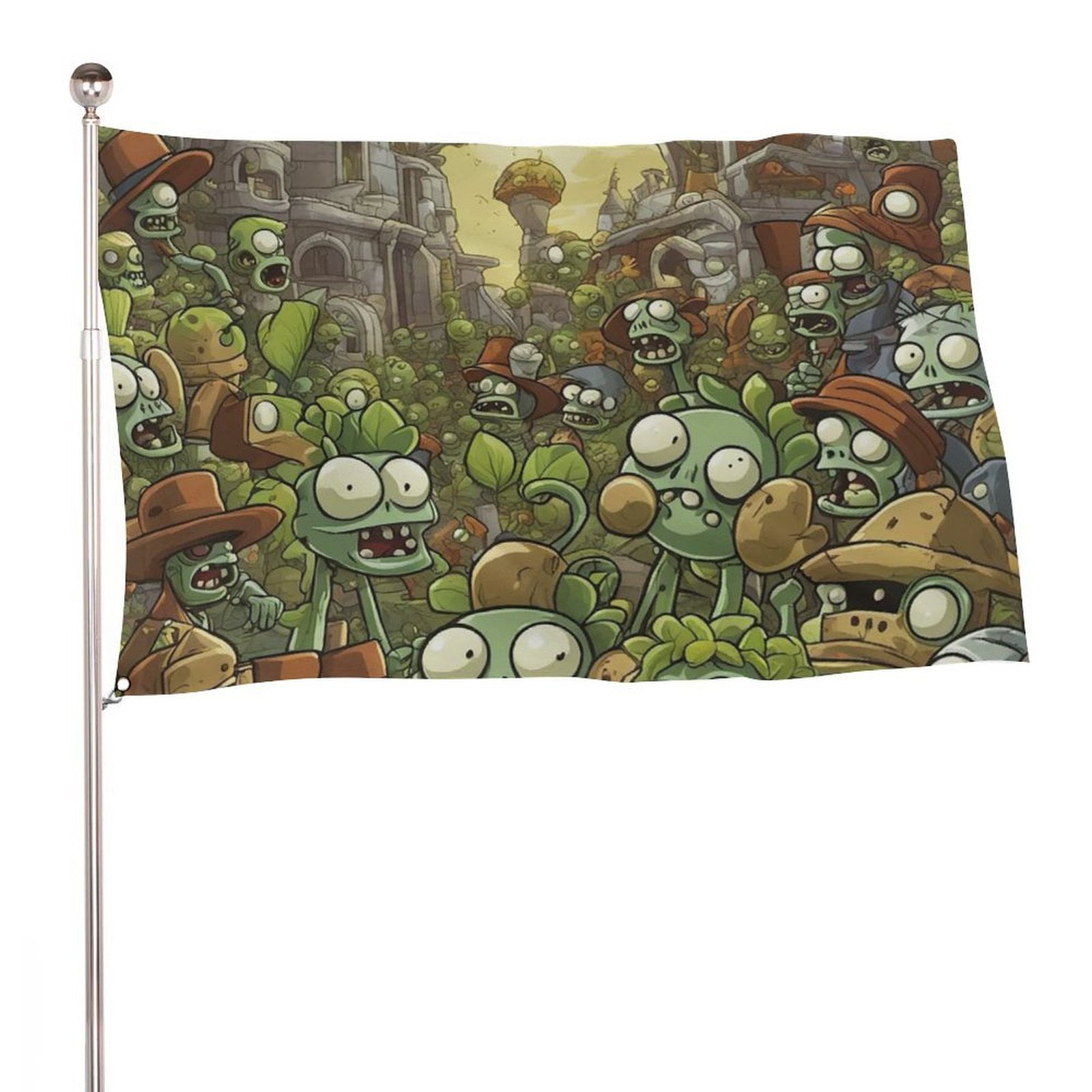Plants Vs Zombies Garden Banner - House Outdoor Flag for Yard And Lawn ...