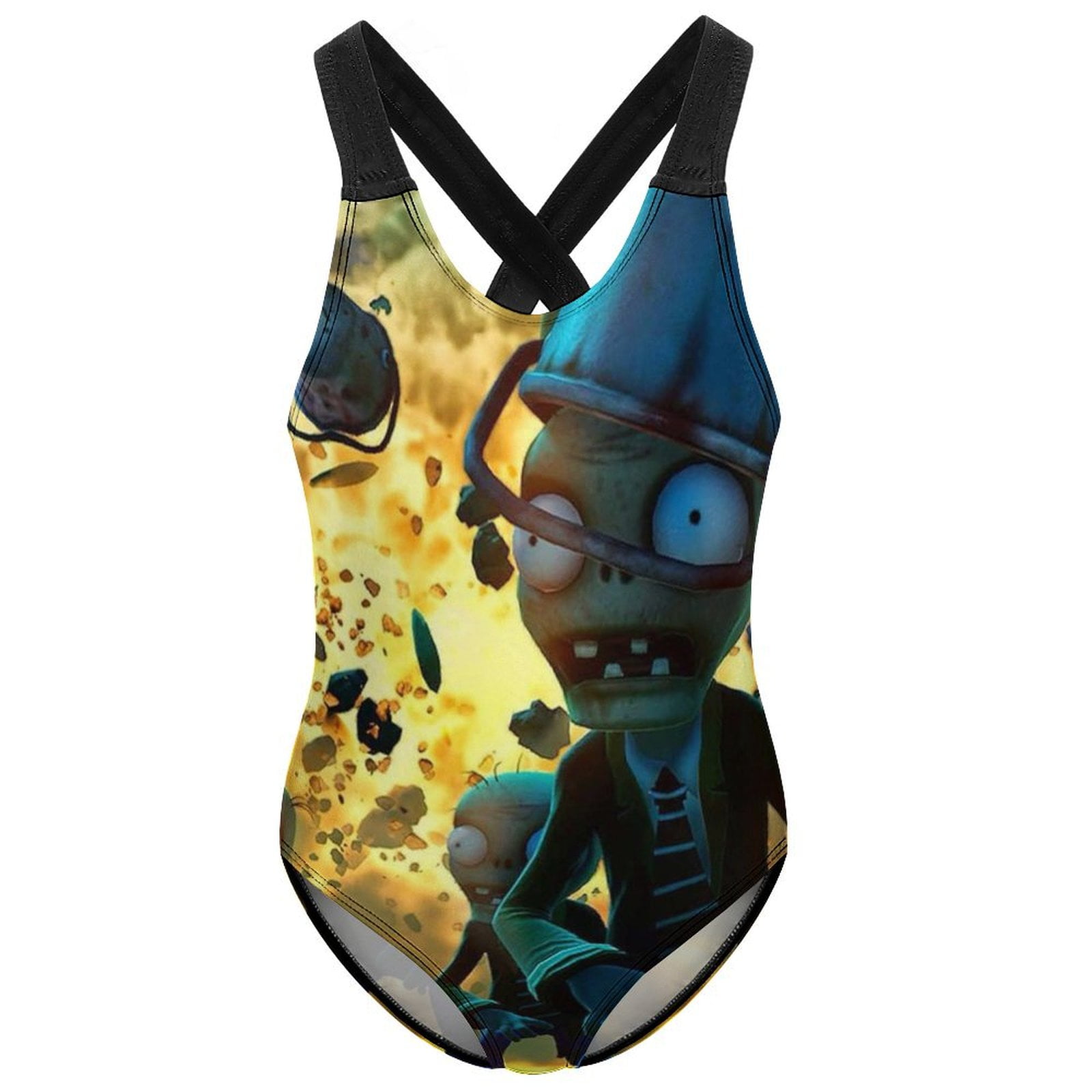 Plants Vs Zombies Girls One-piece Swimsuit Beach Pool Kids Swimwear ...