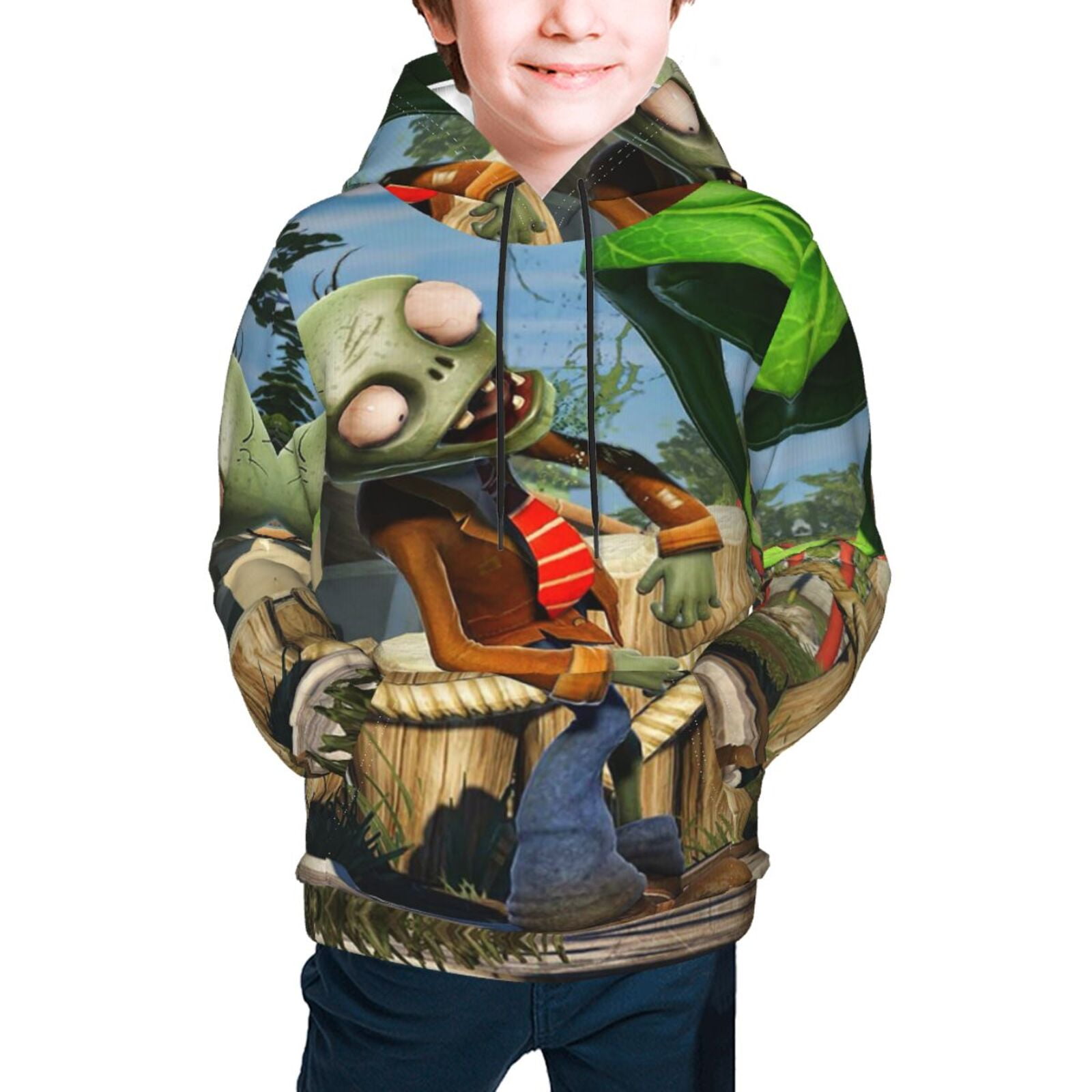 Plants Vs Zombies Kids Pullover Hoodies 3d Print Hooded Sweatshirt With ...