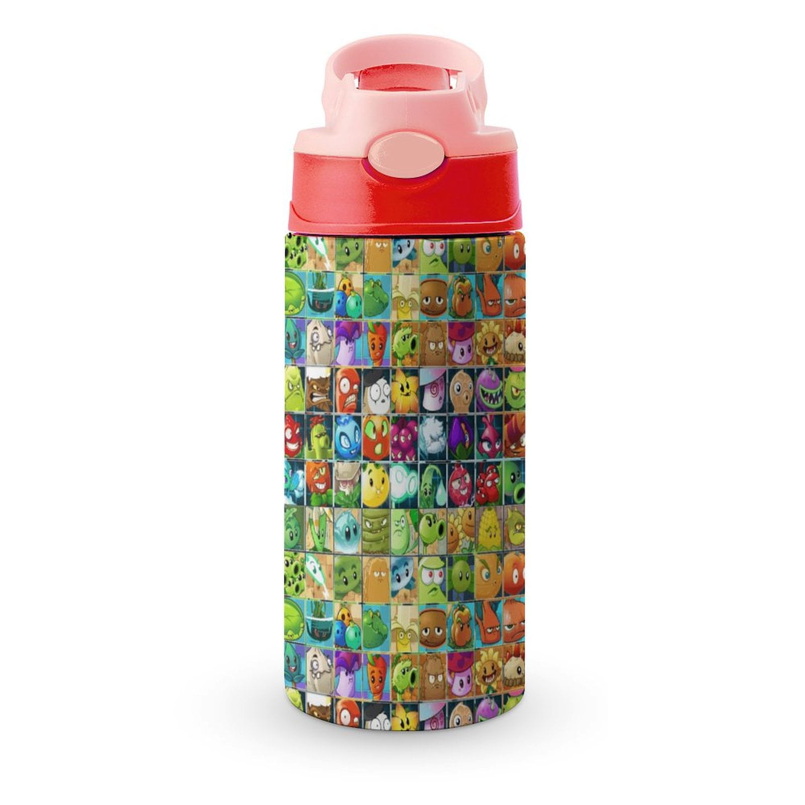 Plants Vs Zombies Kids Straw Water Bottle, Stainless Steel Vacuum ...