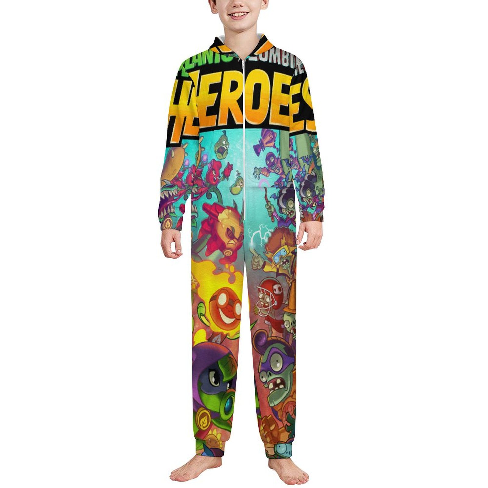 Plants Vs Zombies Kids Union Suit One Piece Pajama Onesie Sleepwear for ...