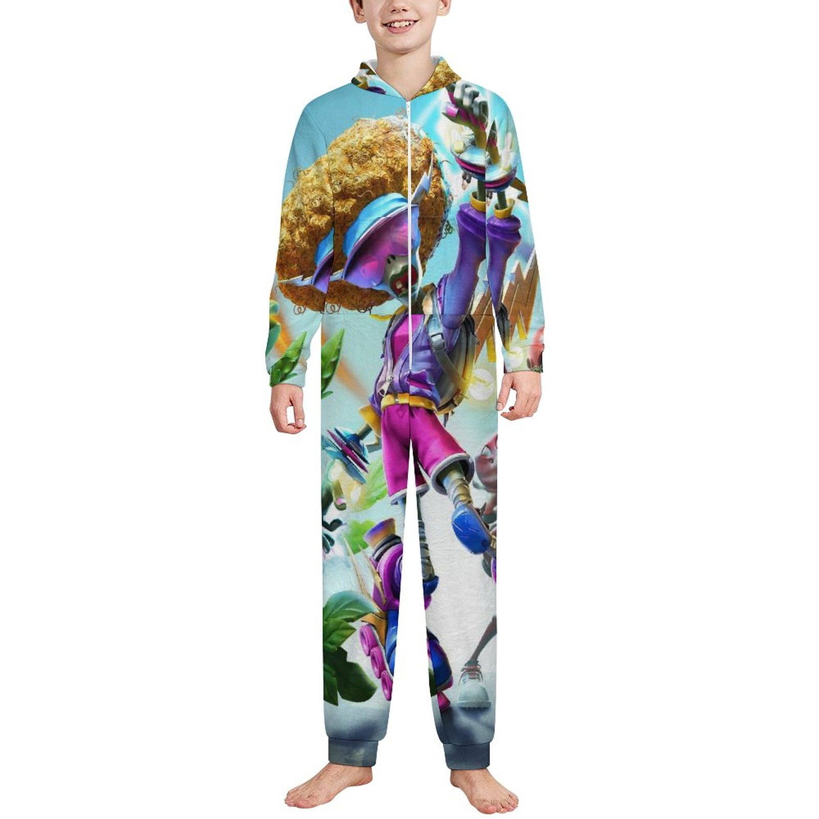 Plants Vs Zombies Kids Union Suit One Piece Pajama Onesie Sleepwear for ...